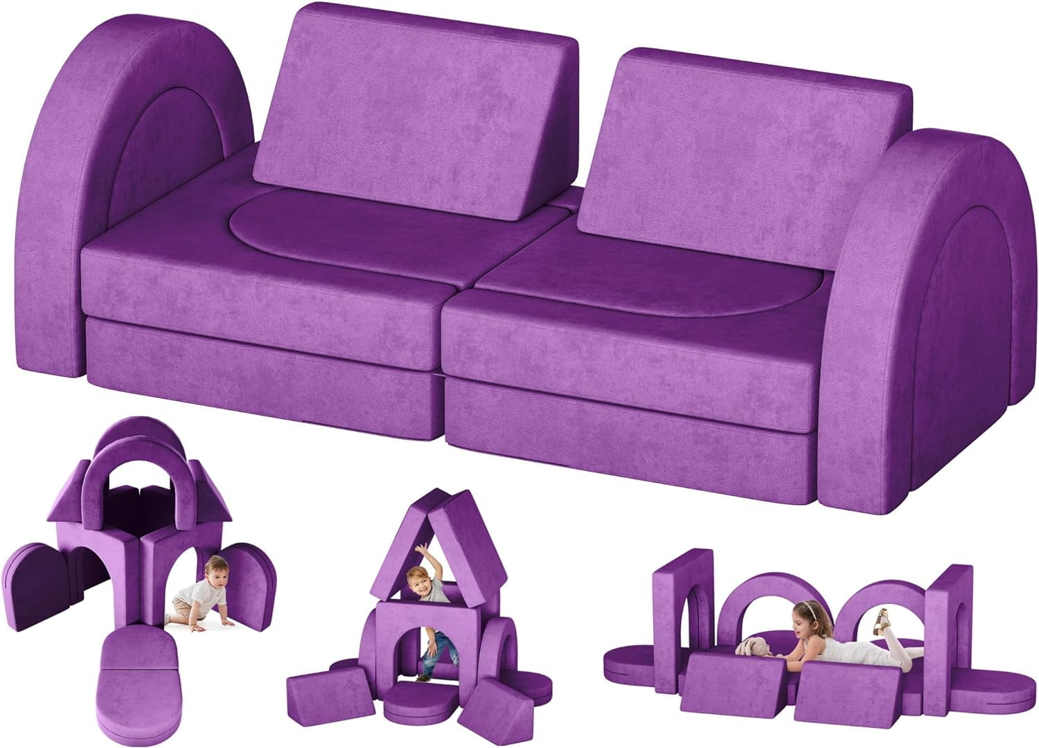 Wanan 12Pcs Toddler Sofa with 4 Arches, 4 Semi-Circular, 2 Triangular ...