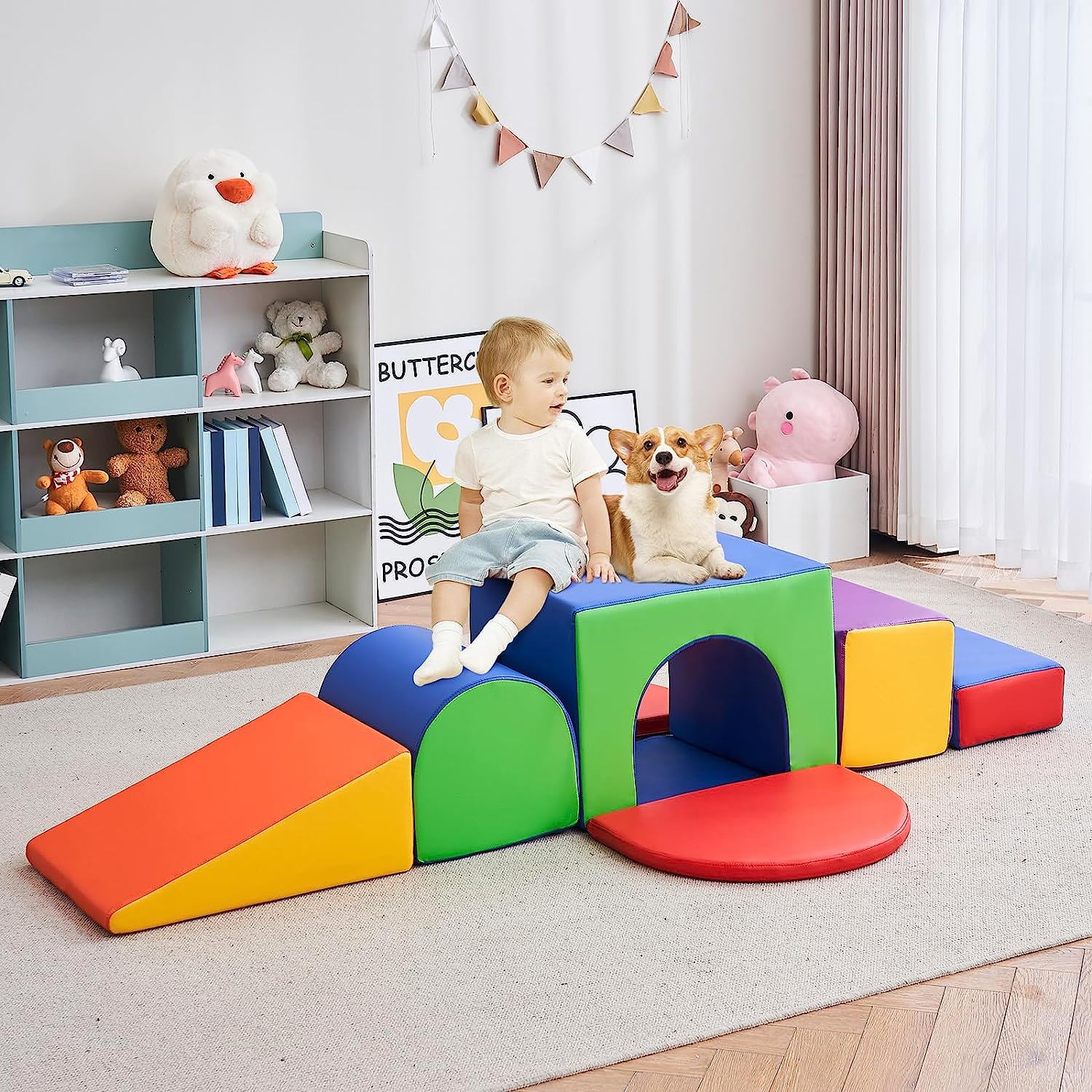 Woodandhearts Scandinavian Play Complex: Swedish Stepladder, Rocking ...