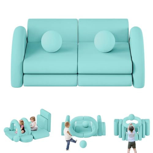 Wanan Modular Kids Play Couch with Balls and Tunnel, Kids Couch for ...