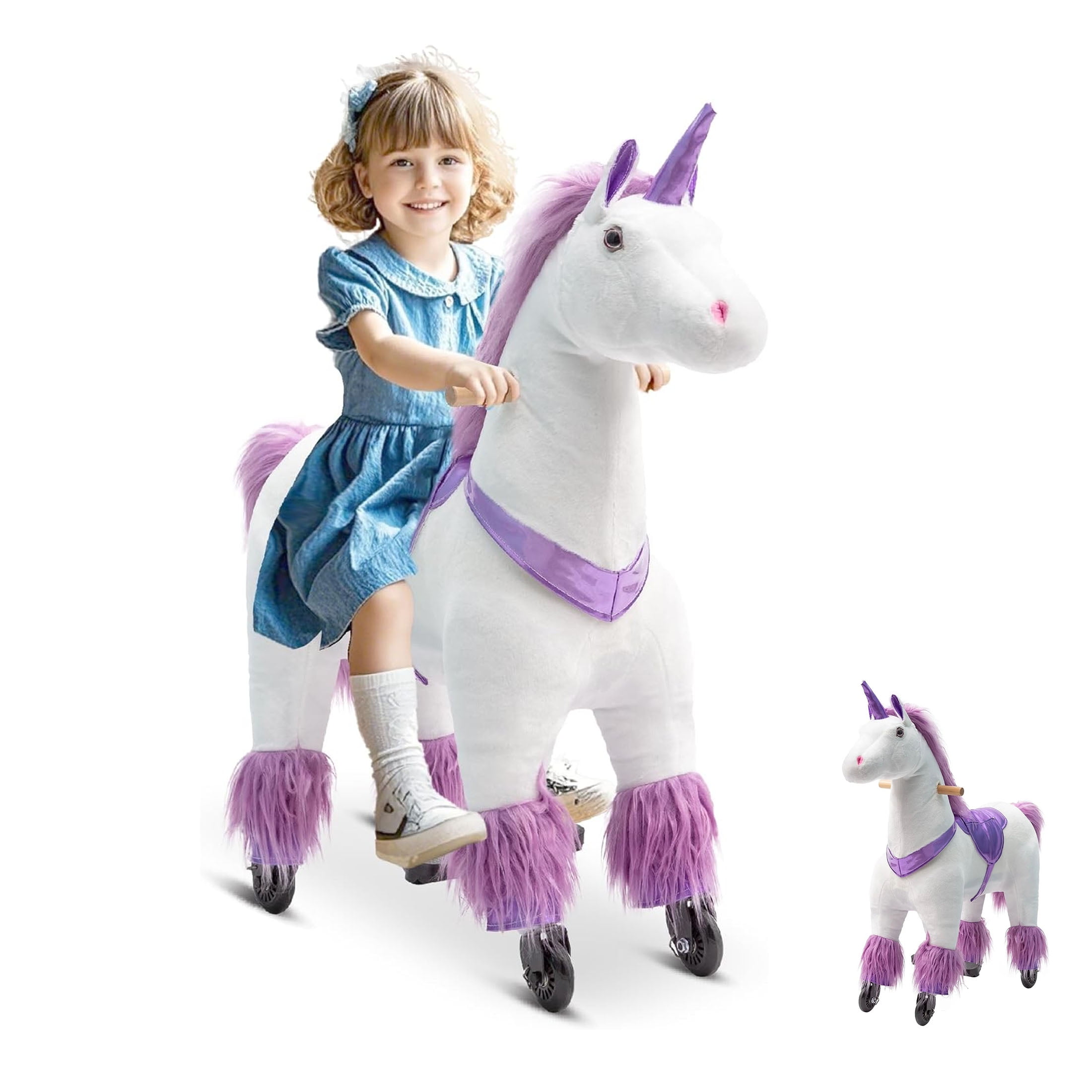 Wanan Ride on Unicorn on Toys, Unicorn Ride on for Girls 4 to 8 Years ...