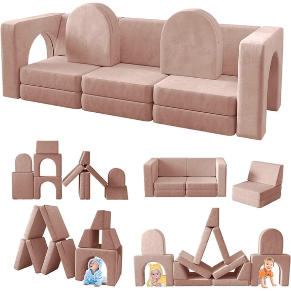 Wanan Playroom Kids Couch, Customizable Children's Sofa with Two ...