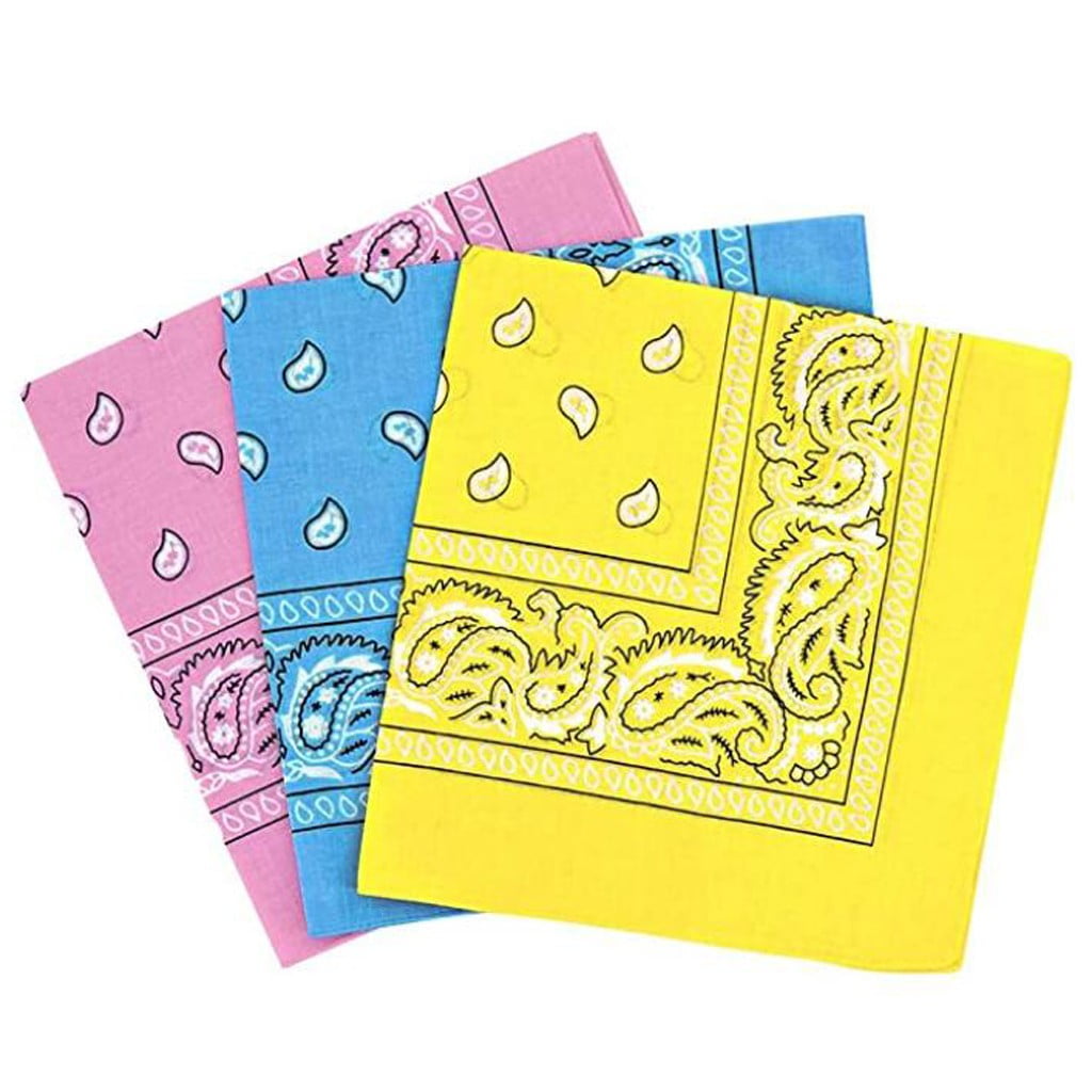 Wancir 3PC Women's 100% Cotton Handkerchiefs Assorted with Wavy Edge ...