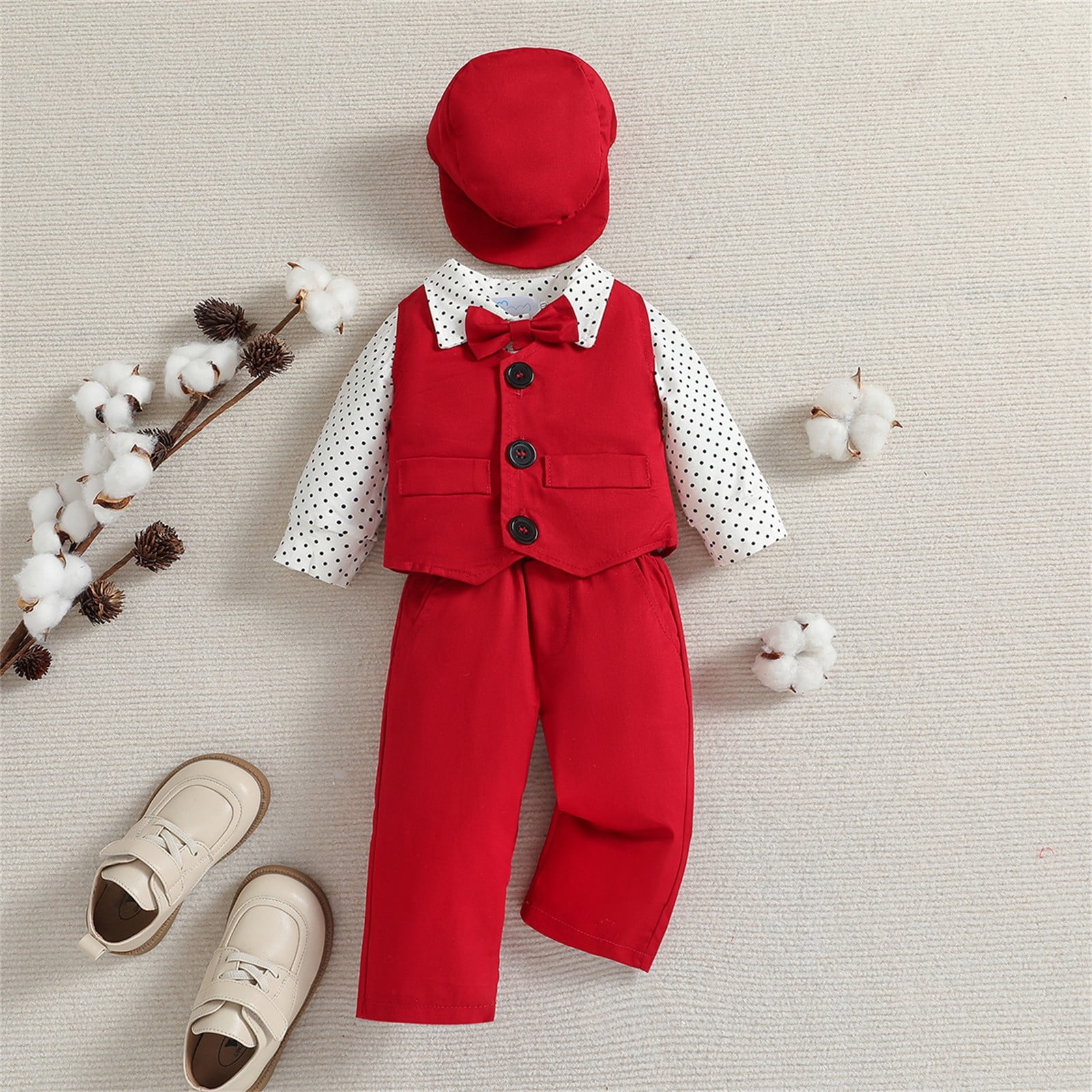 Wancir Baby Boy 4 Piece Formal Outfit Suit Gentleman Dress Shirt ...