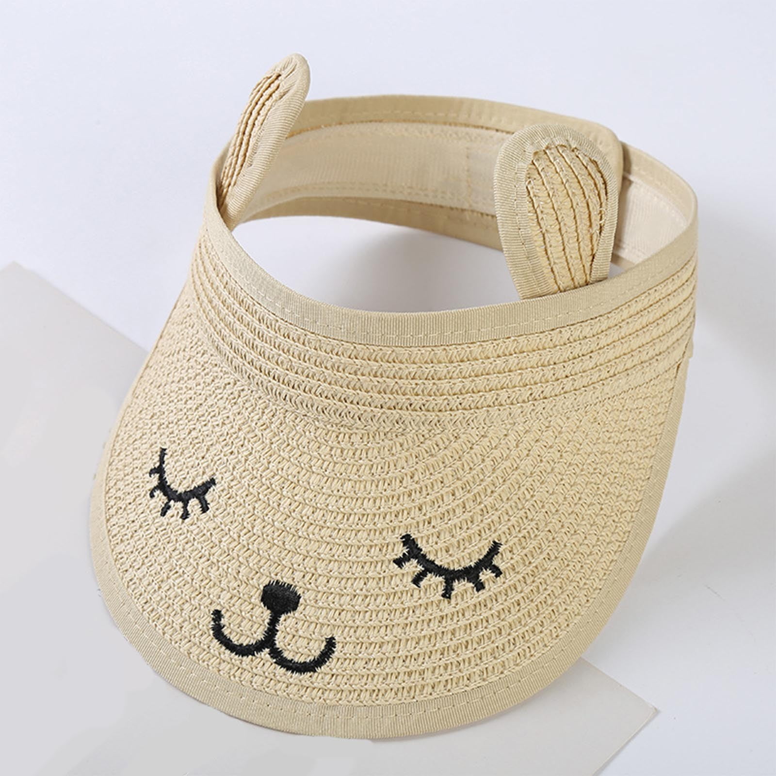 Wancir Baby Roll-up Straw Visor Hat Sun Hat, Kid Toddler Wide Brim Cute ...