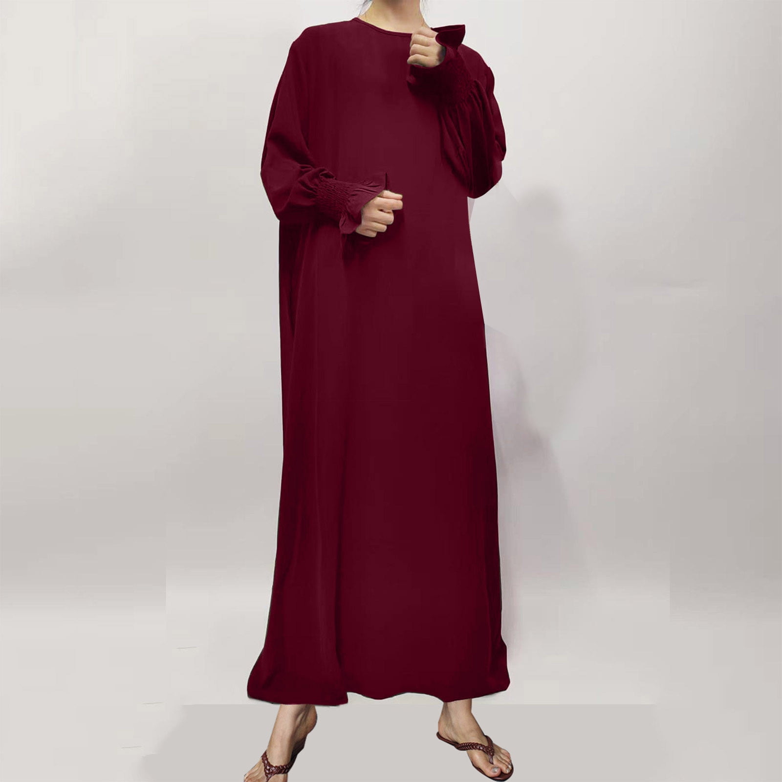 Wancir Basic for Women Fall Summer Long Sleeve High Neck Maxi Long ...