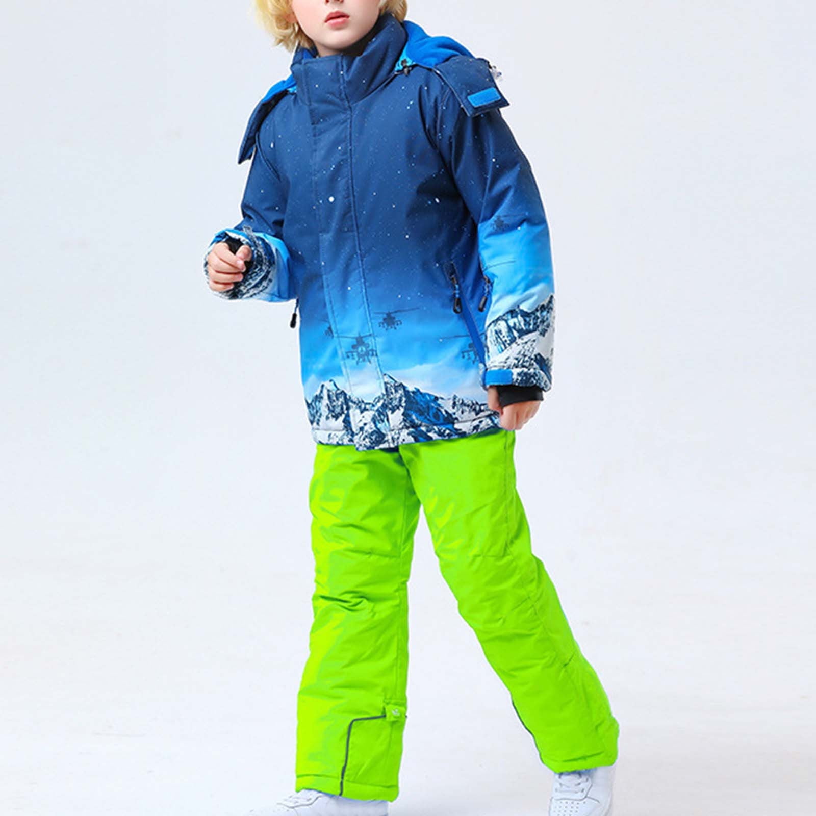 Wancir Big Boy's 2-Piece Colorblock Snow Pants and Jacket Snowsuit Ski ...