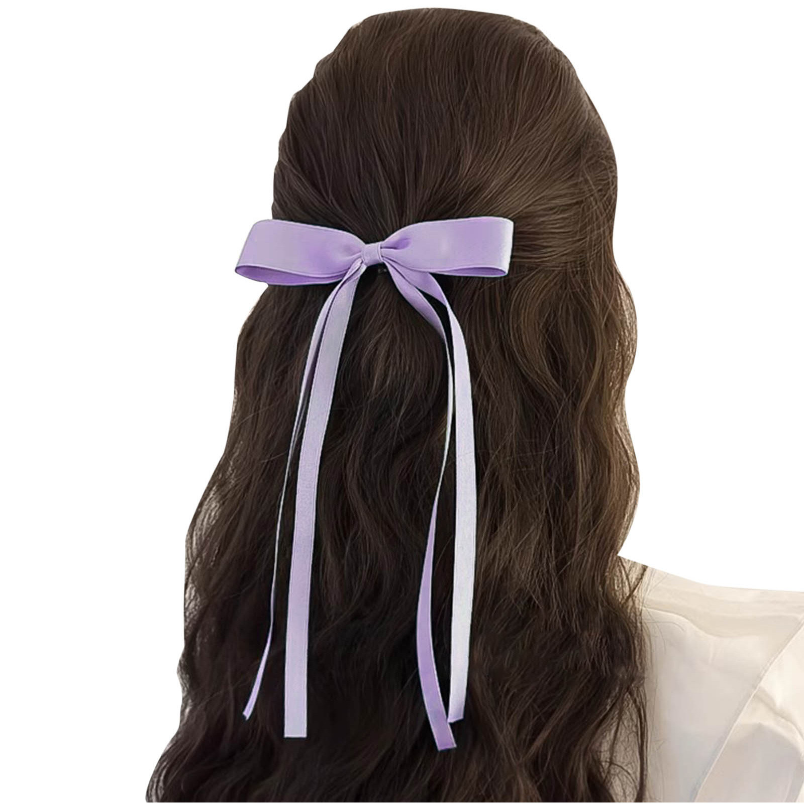 Wancir Bow Hair Clips for Women Red Beige Bow Hair Barrettes Silky ...