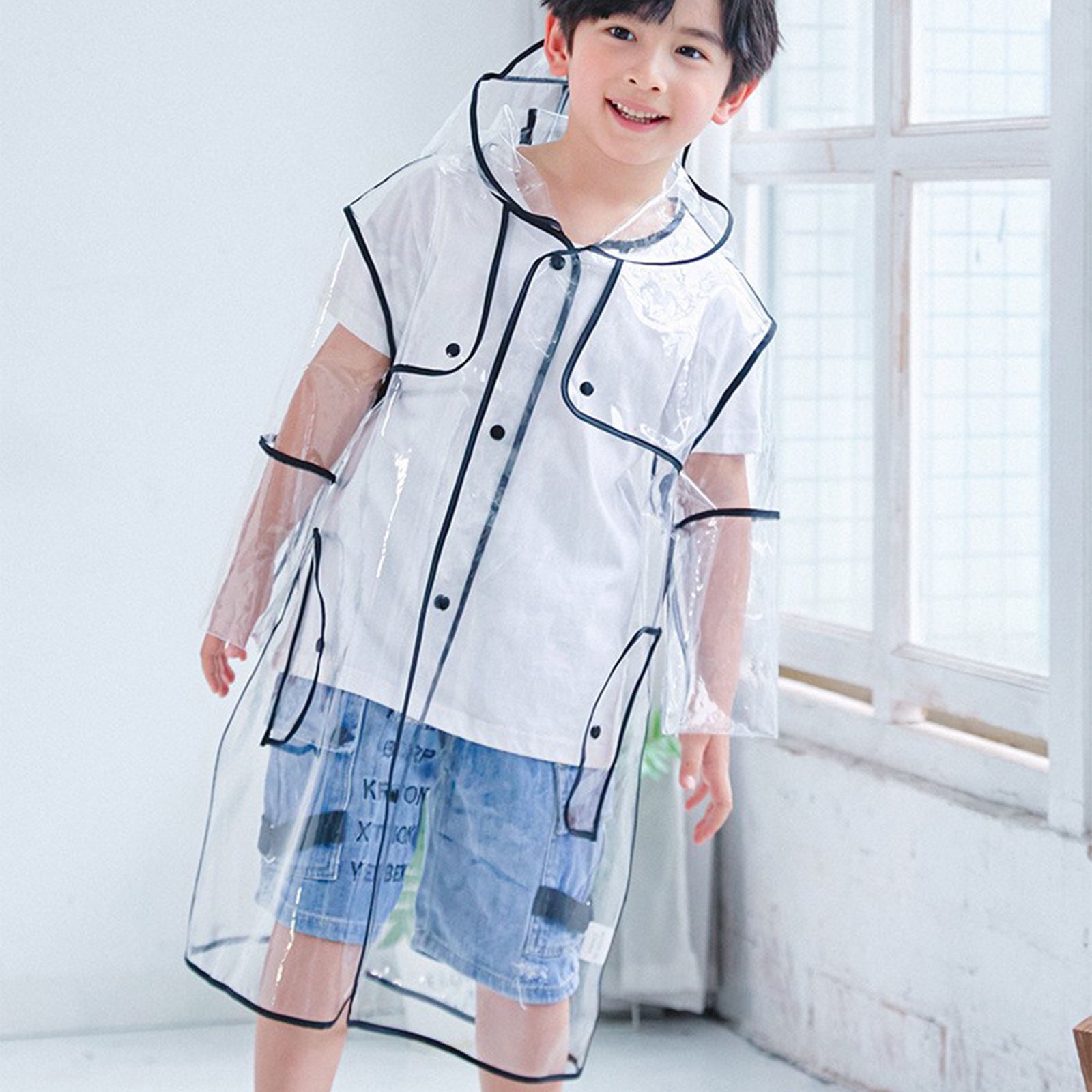 Wancir Boys Girls Lightweight Breathable Raincoat Clear Waterproof ...