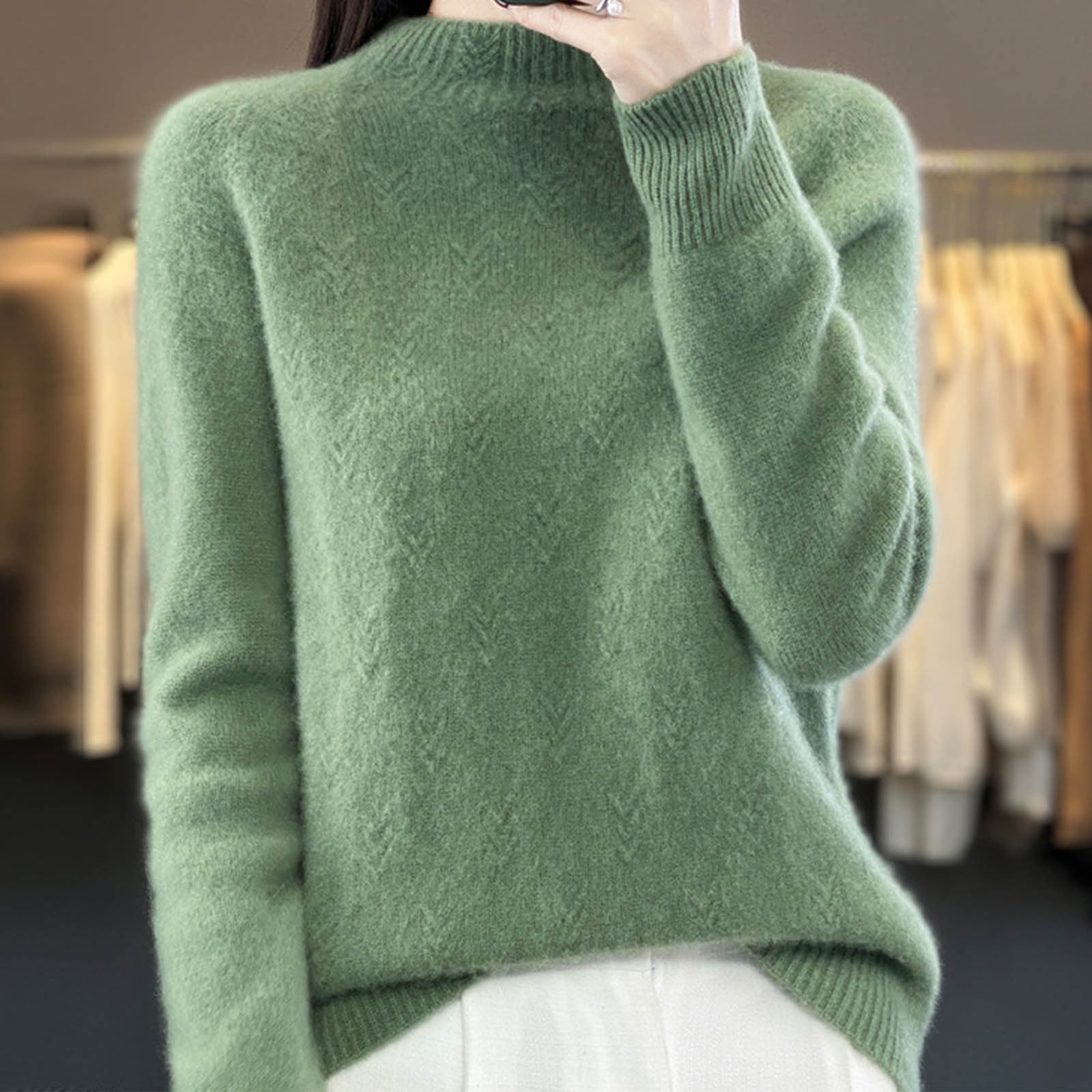 Wancir Cashmere Sweaters for Women, 100% Merino Wool Pullover Long ...