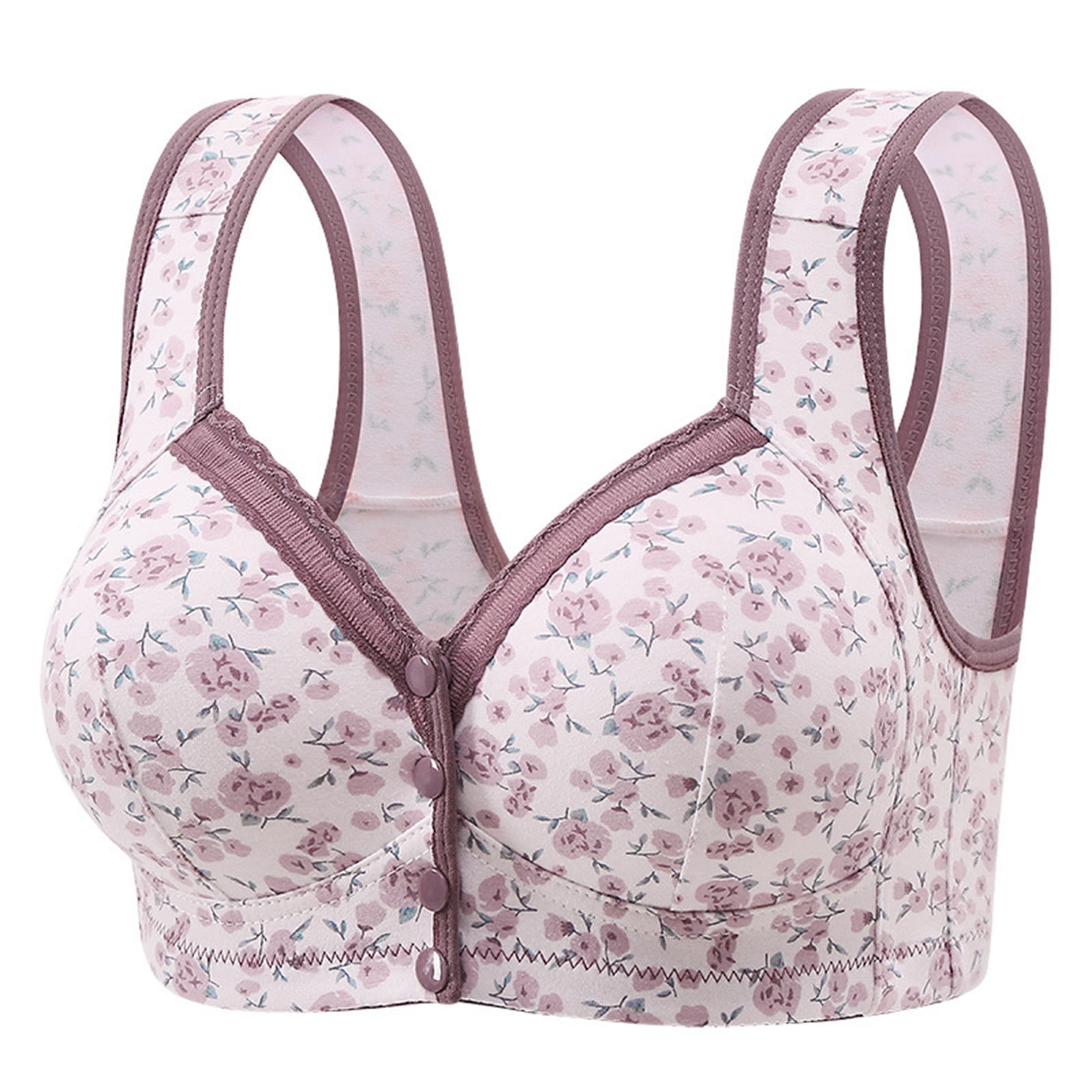 Wancir Front Button Closure Bras for Older Women Convenient Lace ...