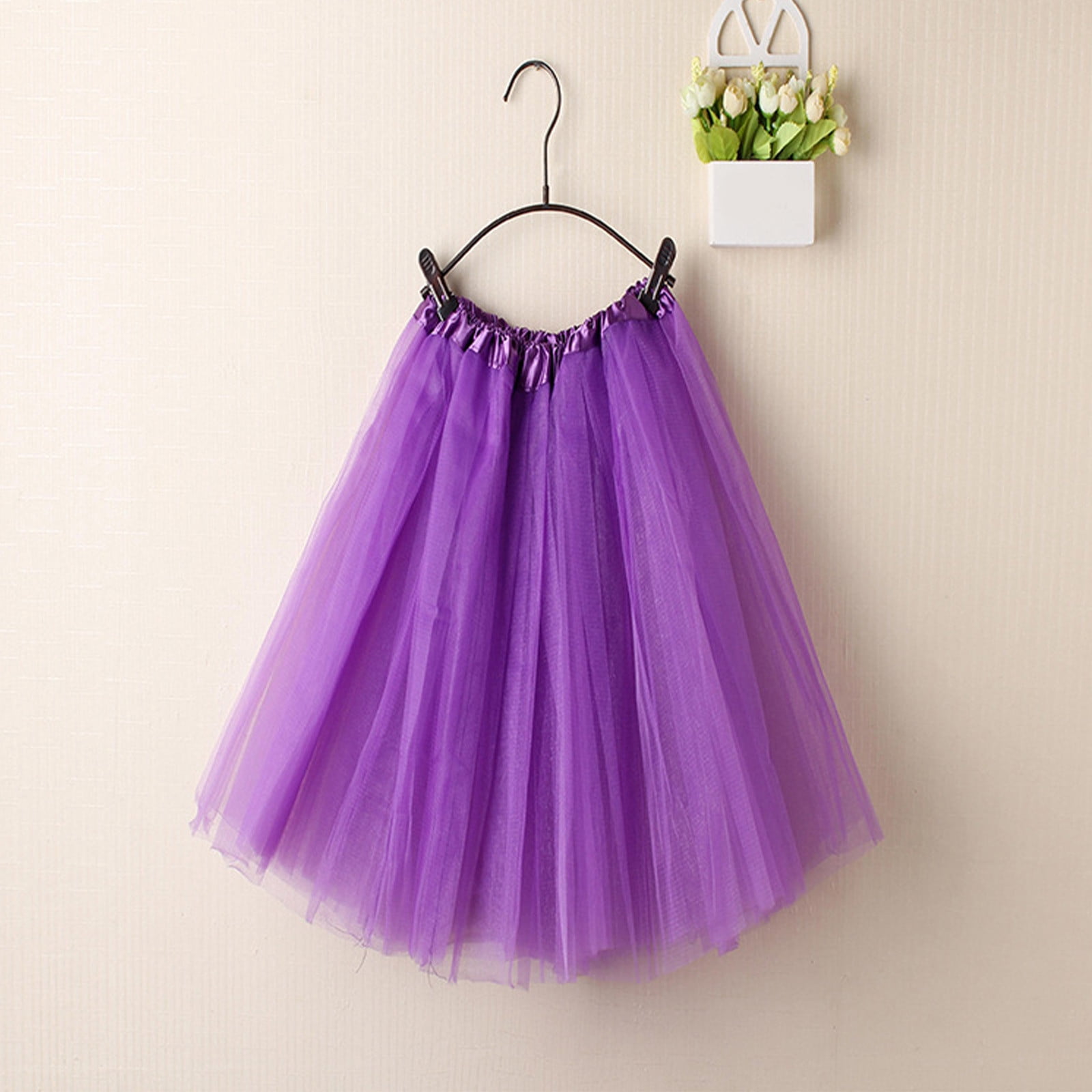 Wancir Girl Tutu Skirt 3-Layered Tulle Skirts for Little Girls Fluffy ...