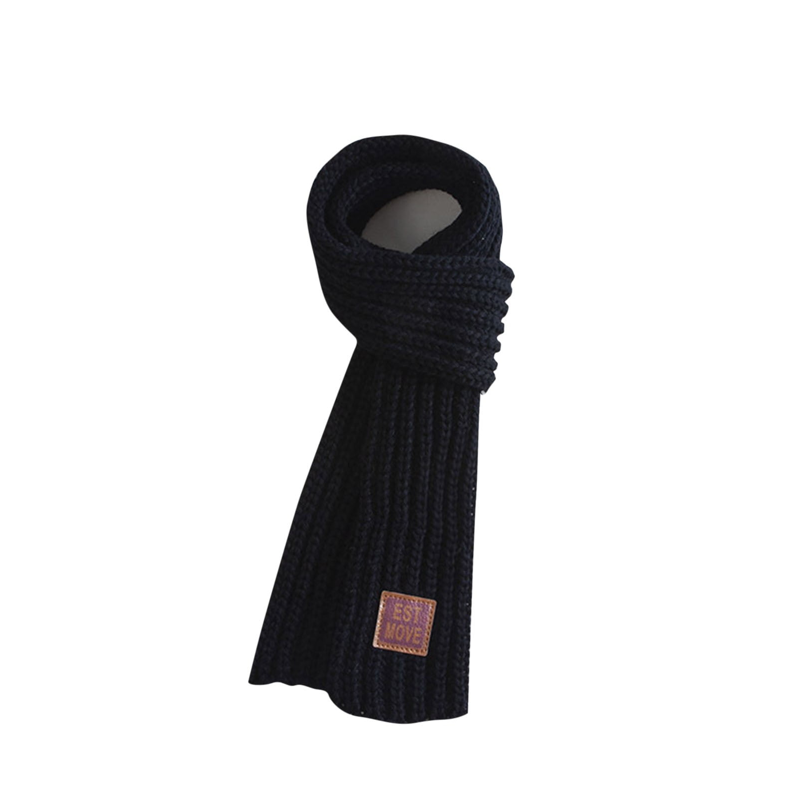 Wancir Kids Winter Scarf Solid Color Knitted Scarves Wrap for Toddler ...