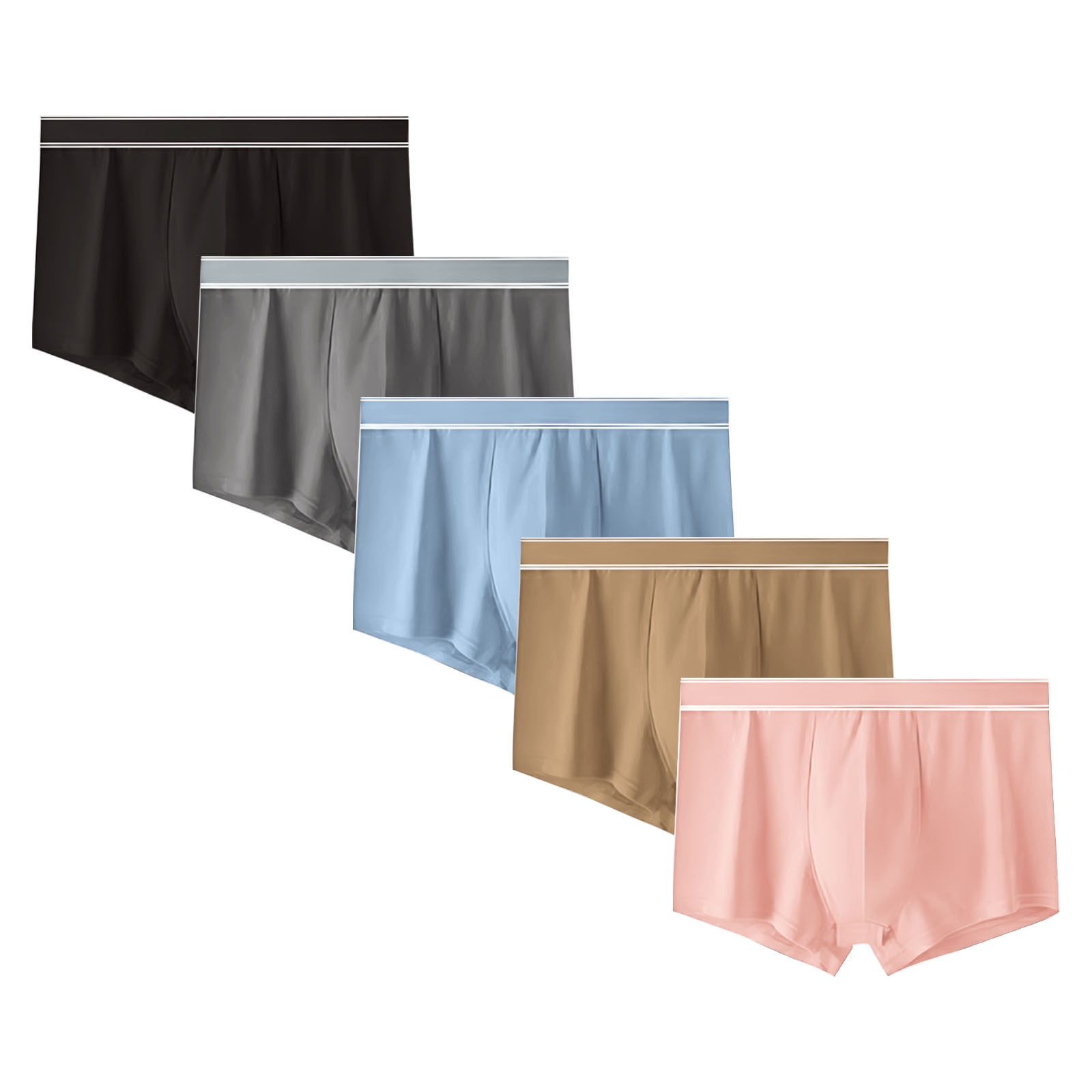 Wancir Men's Boxer Briefs–5 Pack Soft Stretch Compression Boxers for ...