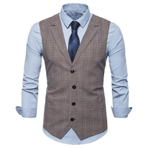 Kalauyu Men's Suit Vest Business Formal Dress Vest Slim Fit Waistcoat ...
