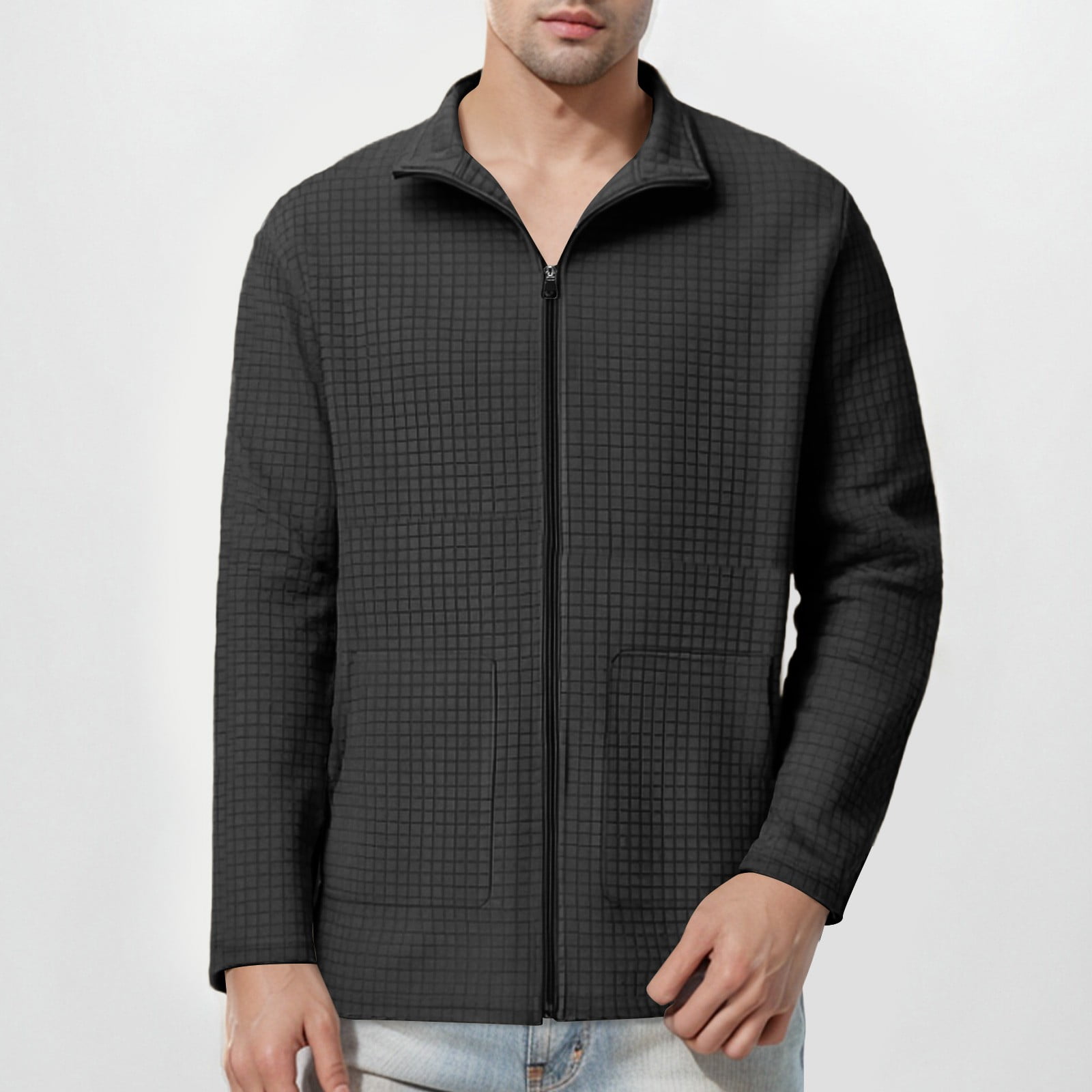 Wancir Men's Lightweight Varsity Jacket Casual Bomber Jackets Waffle ...