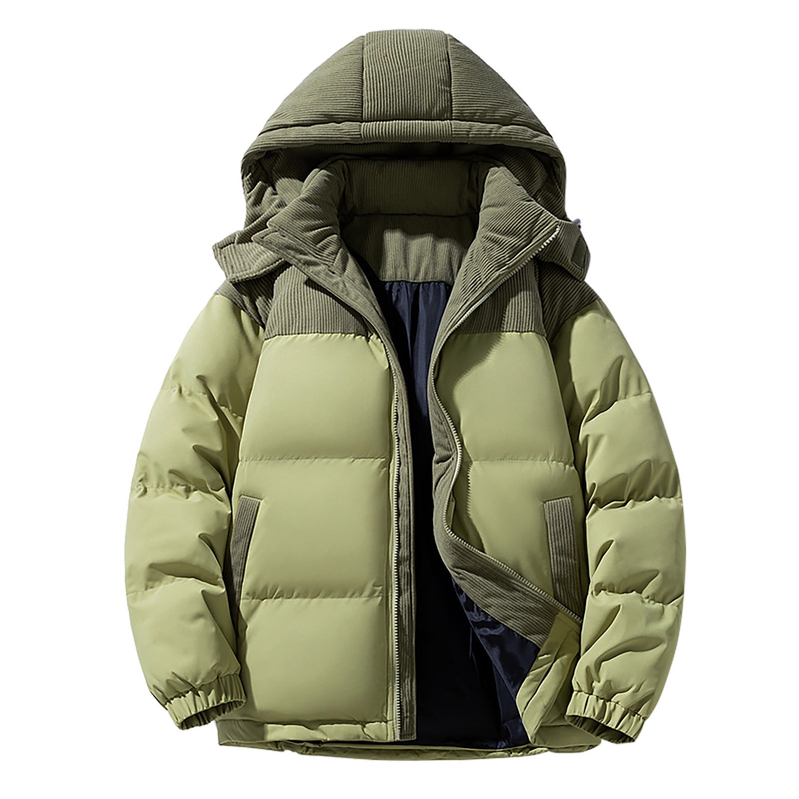 Wancir Men's Quilted Puffer Jacket - Lightweight Hooded Fleece Lined ...