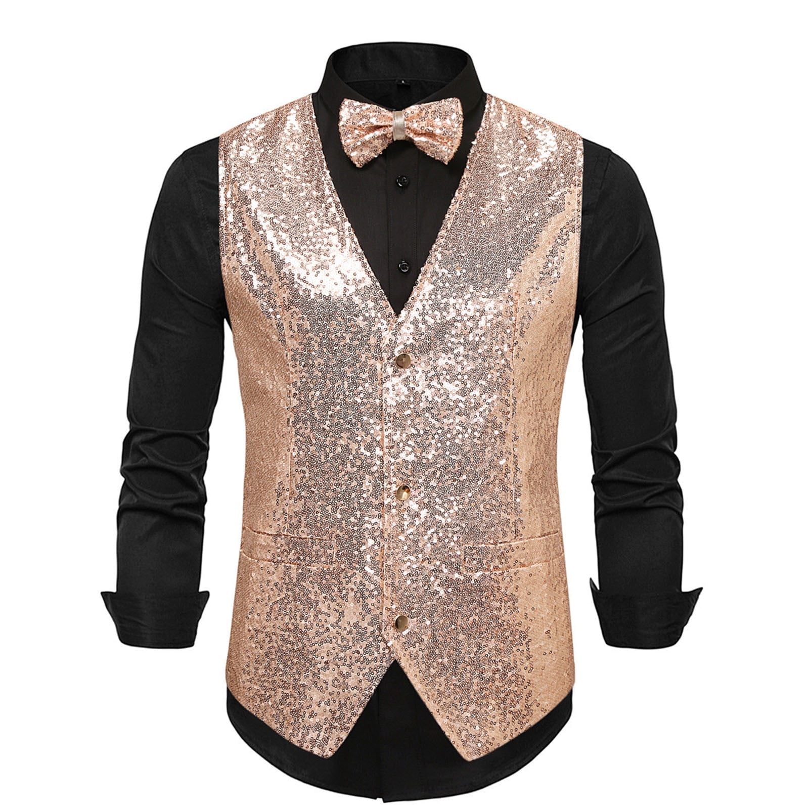 Wancir Mens Formal Suit Vest Striped Casual V-neck Slim Fit Solid Color ...