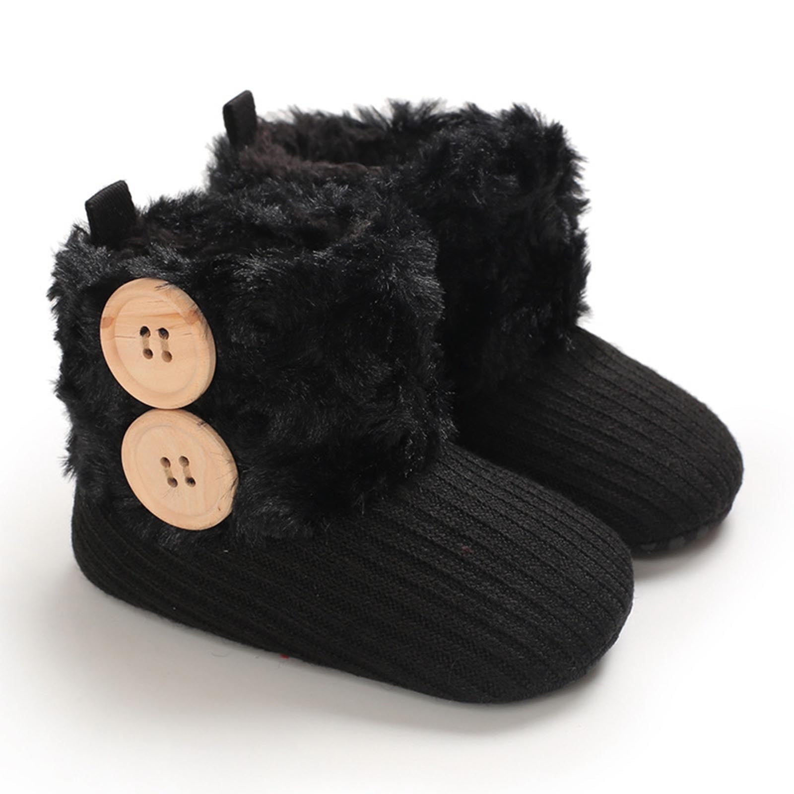 Wancir Newborn Baby Boy Girl Soft Fleece Booties Stay On Infant ...