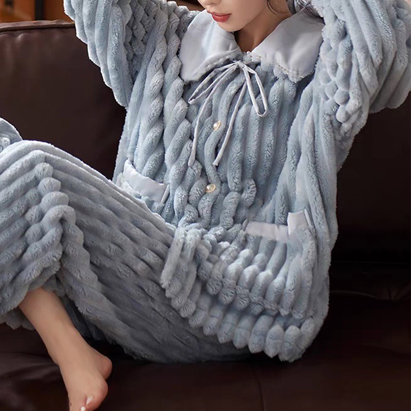 Wancir Pajamas for Women Sets Soft Comfy Fluffy Pajama Fleece Pullover ...