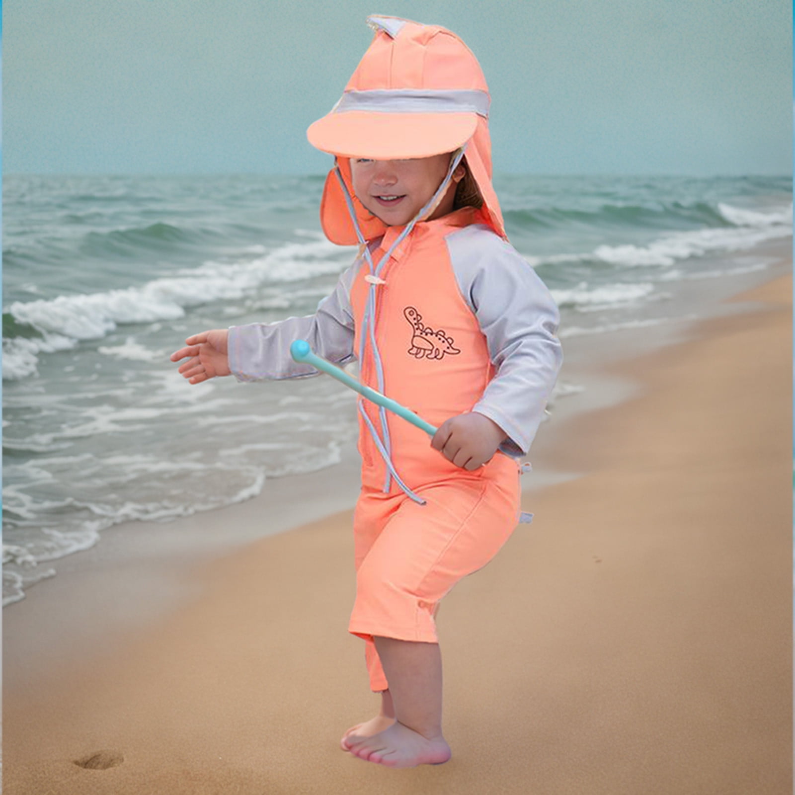 Wancir Toddler Boy Swimwear One Piece Zip Swimwear Baby Rash Guard Long ...