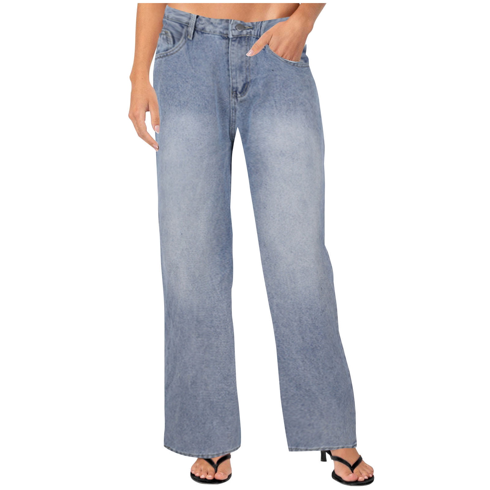 Wancir Women Y2k Low Rise Baggy Jeans Loose Fit Boyfriend Straight Wide ...