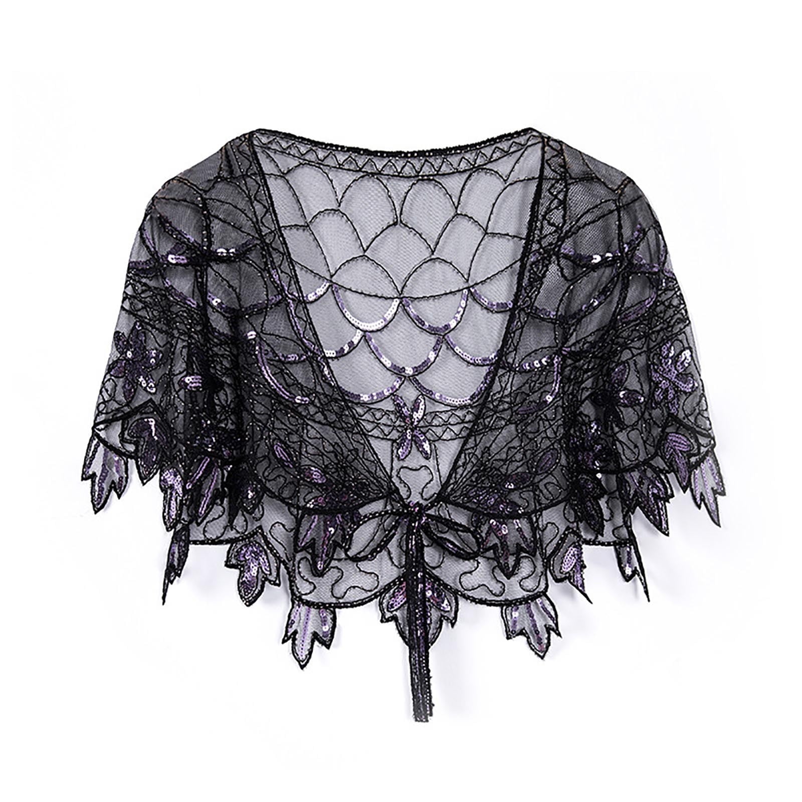 Wancir Women's 1920s Shawl Wraps,Sequin Beaded Flapper Evening Shawls ...