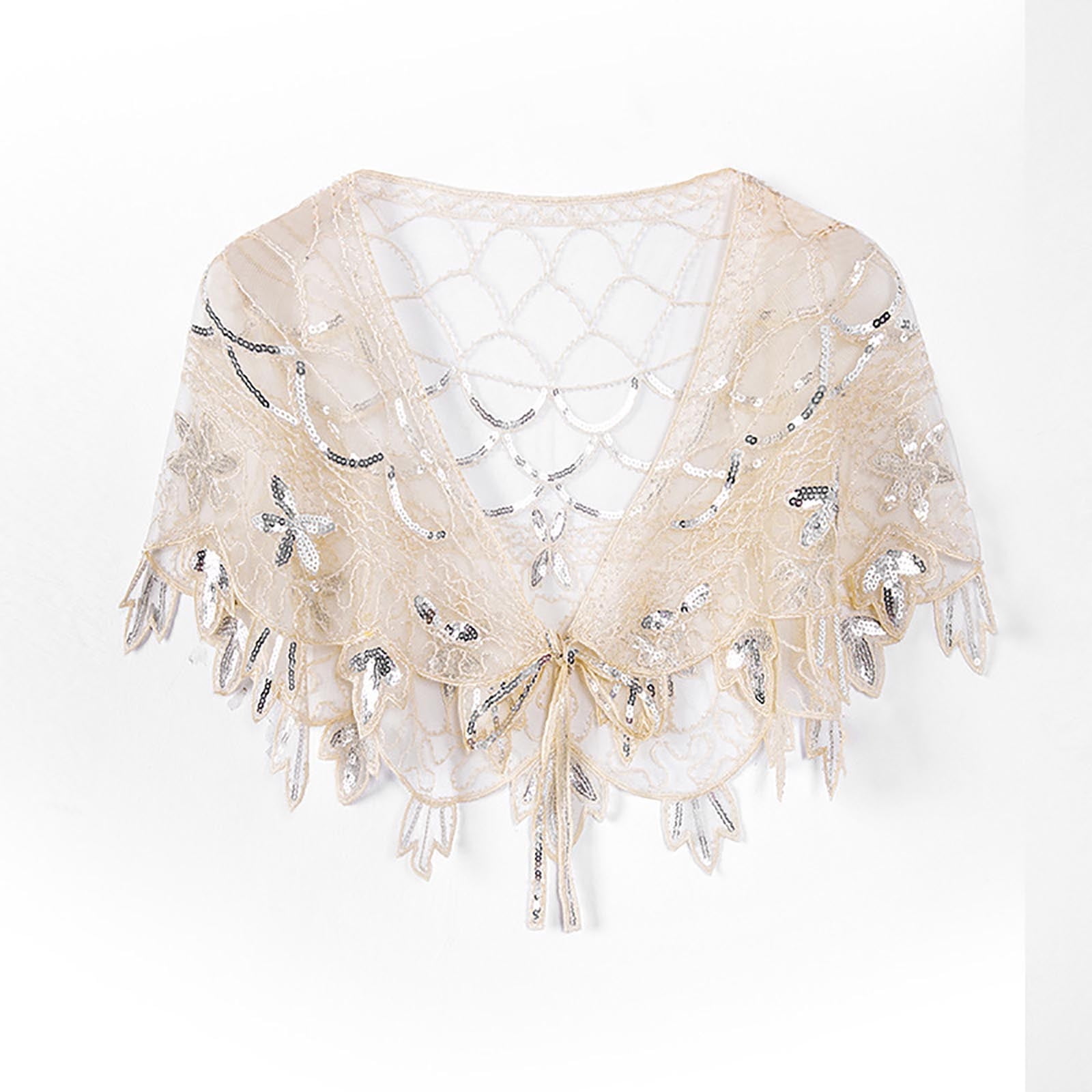 Wancir Women's 1920s Shawl Wraps,Sequin Beaded Flapper Evening Shawls ...