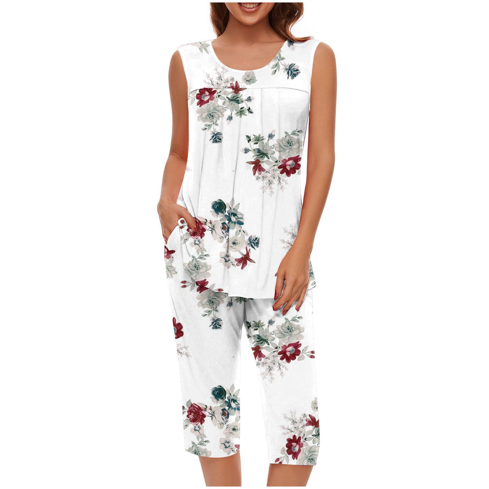 Wancir Women's Bamboo Viscose Pajamas Short Sleeve Round Neck Top ...