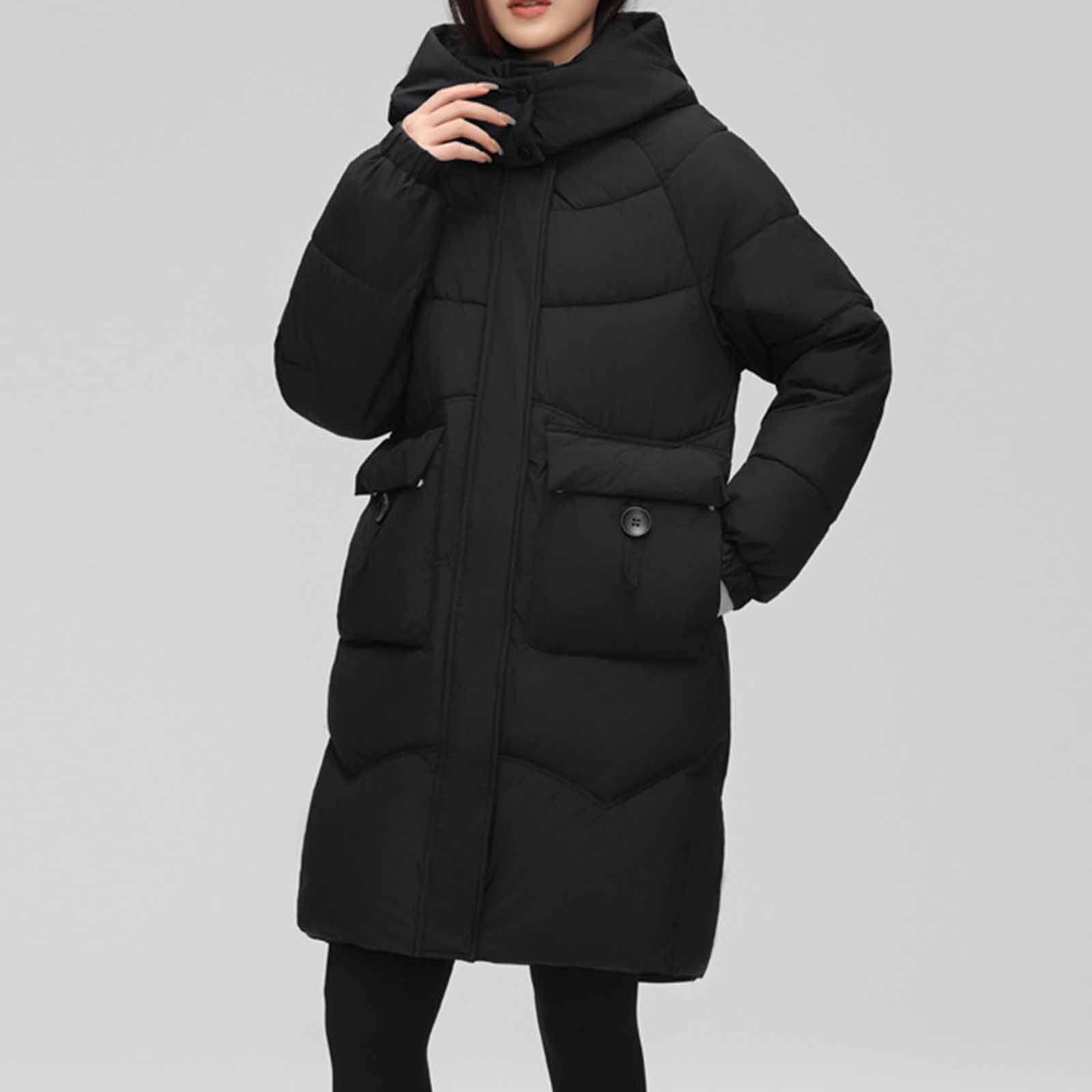 Wancir Women's Mid-Length Parka Winter Outerwear Jacket Soft Fleece ...