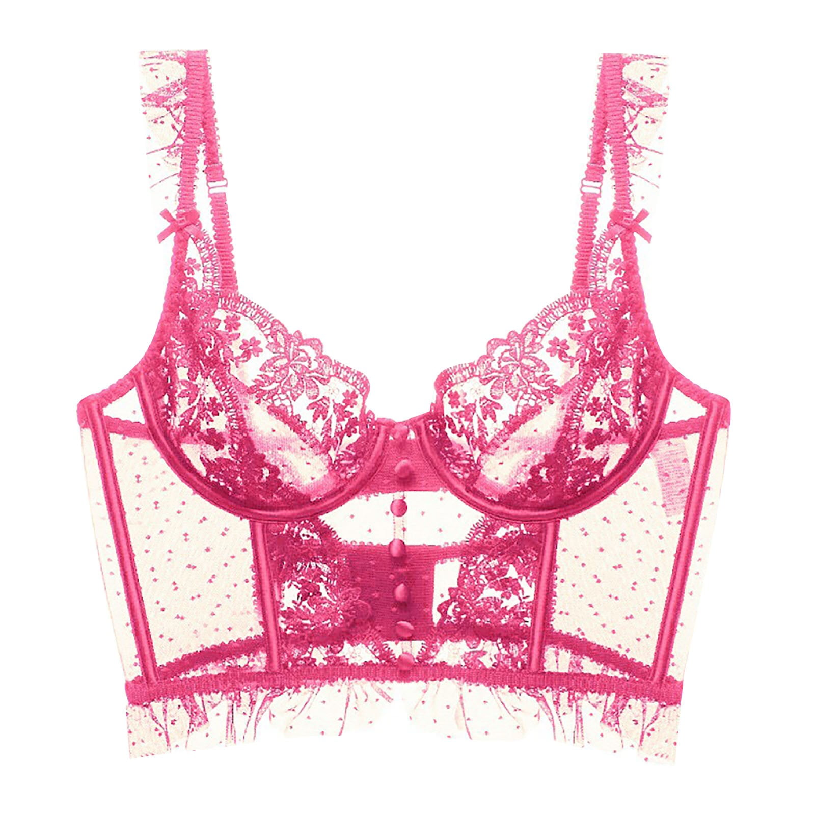 Wancir Women's Sexy Lace Push Up Plus Size Bra Sheer Balconette Underwire Unlined - Walmart.com