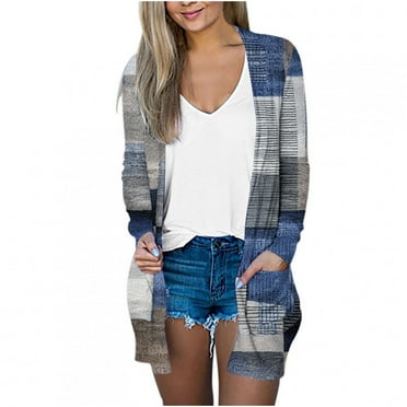 JWD Open Front Cardigan for Women Button Down Long Sleeve Draped ...