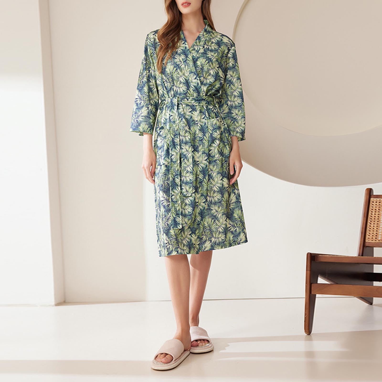 Wancir Womens Robe Lightweight Cotton Robes Short Knit Bathrobe Soft ...