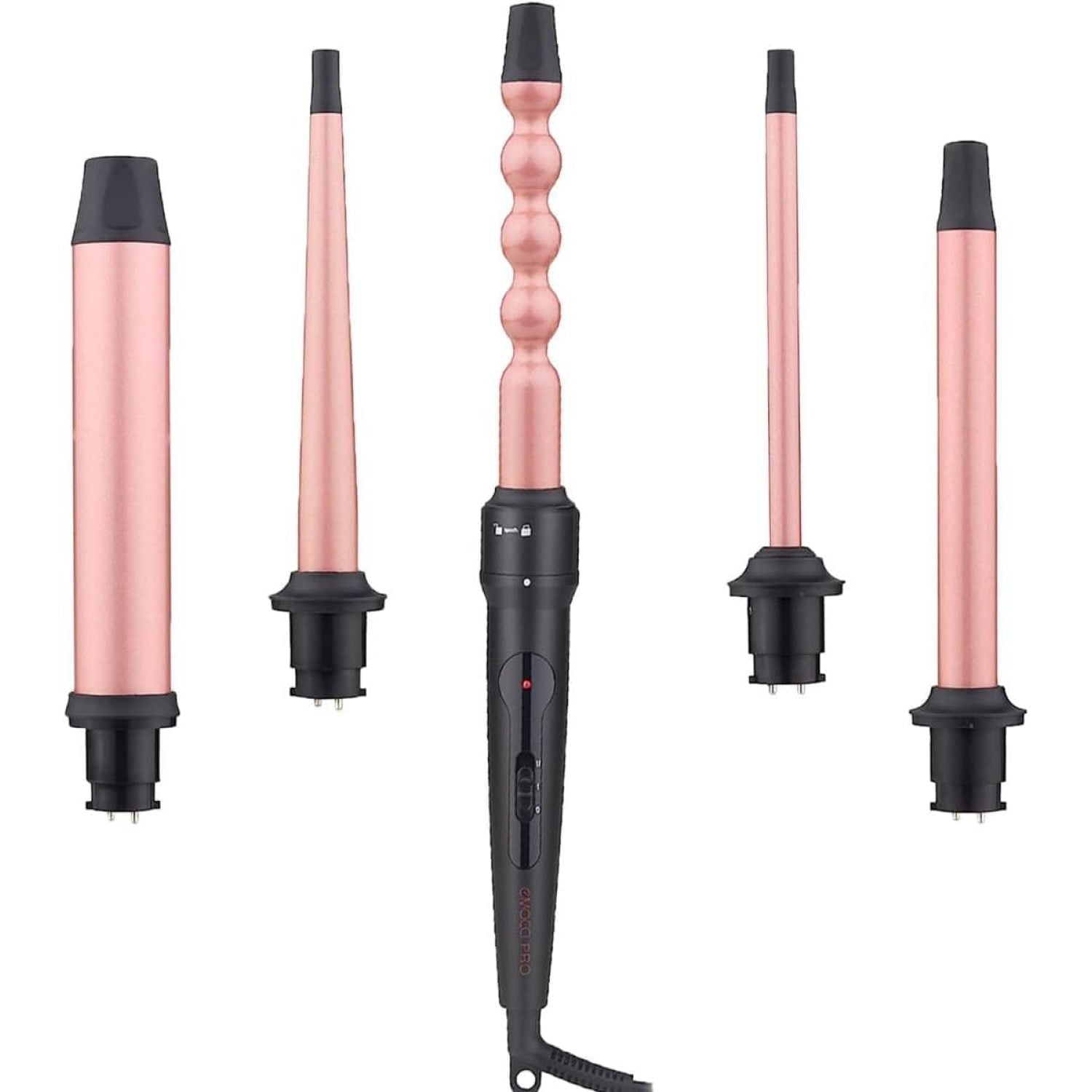 Wand Curling Iron,5 in 1 Curling Wand Set for Long Hair Waver Tool with Attachment ...
