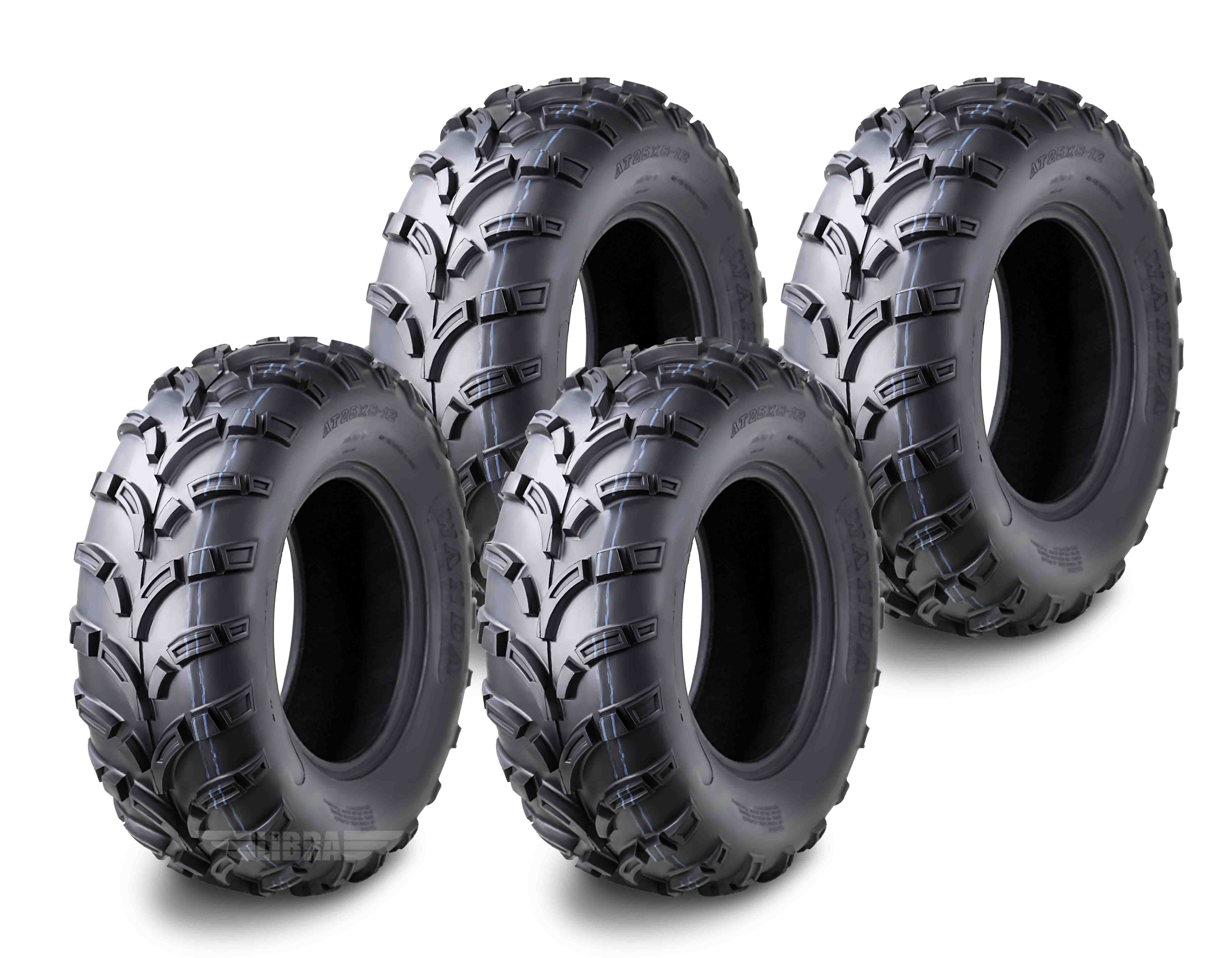 Wanda 6PR P373 ATV/UTV Tires 25x8-12, Durable & Lightweight, Set of 4 ...