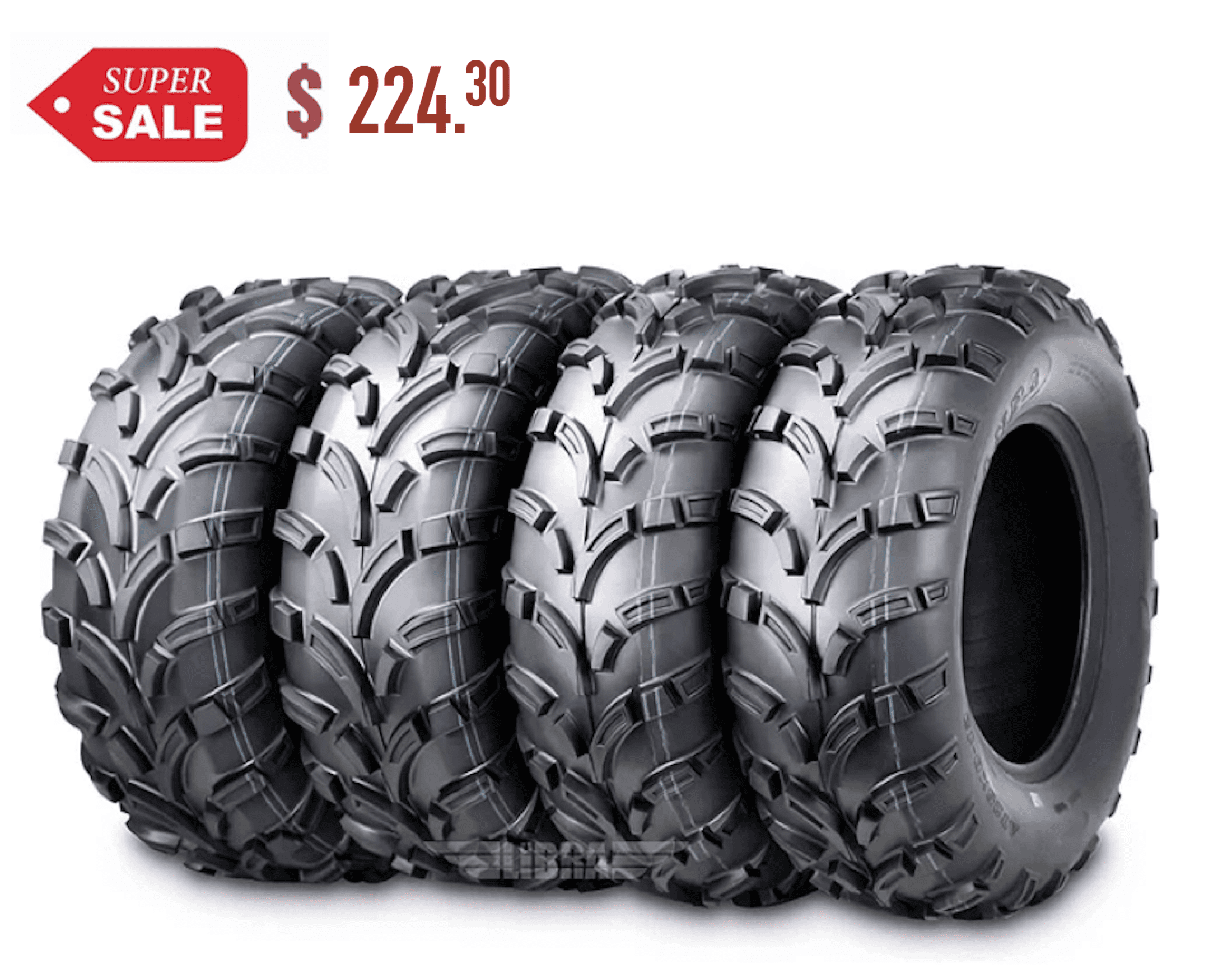 Wanda ATV/UTV Tires 25x8-12 Front & 25x10-12 Rear /6PR P373, Set 4 ...