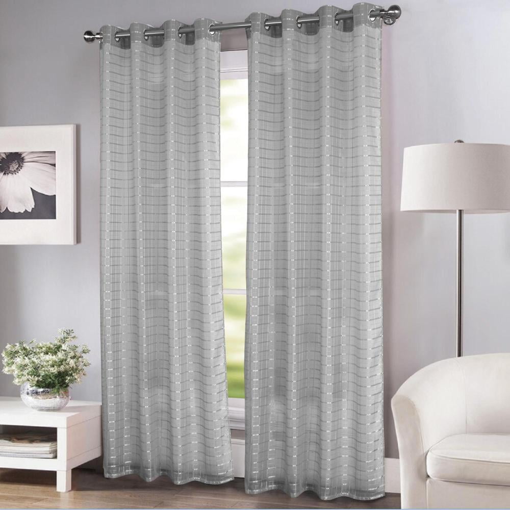 Wanda Box Voile 2-Piece Blackout Curtain 38" X 84" Silver by Rt ...
