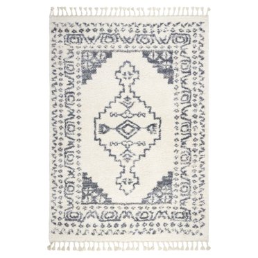 SAFAVIEH Brentwood Ellen Damask Floral Area Rug, 6' x 9', Cream/Blue ...