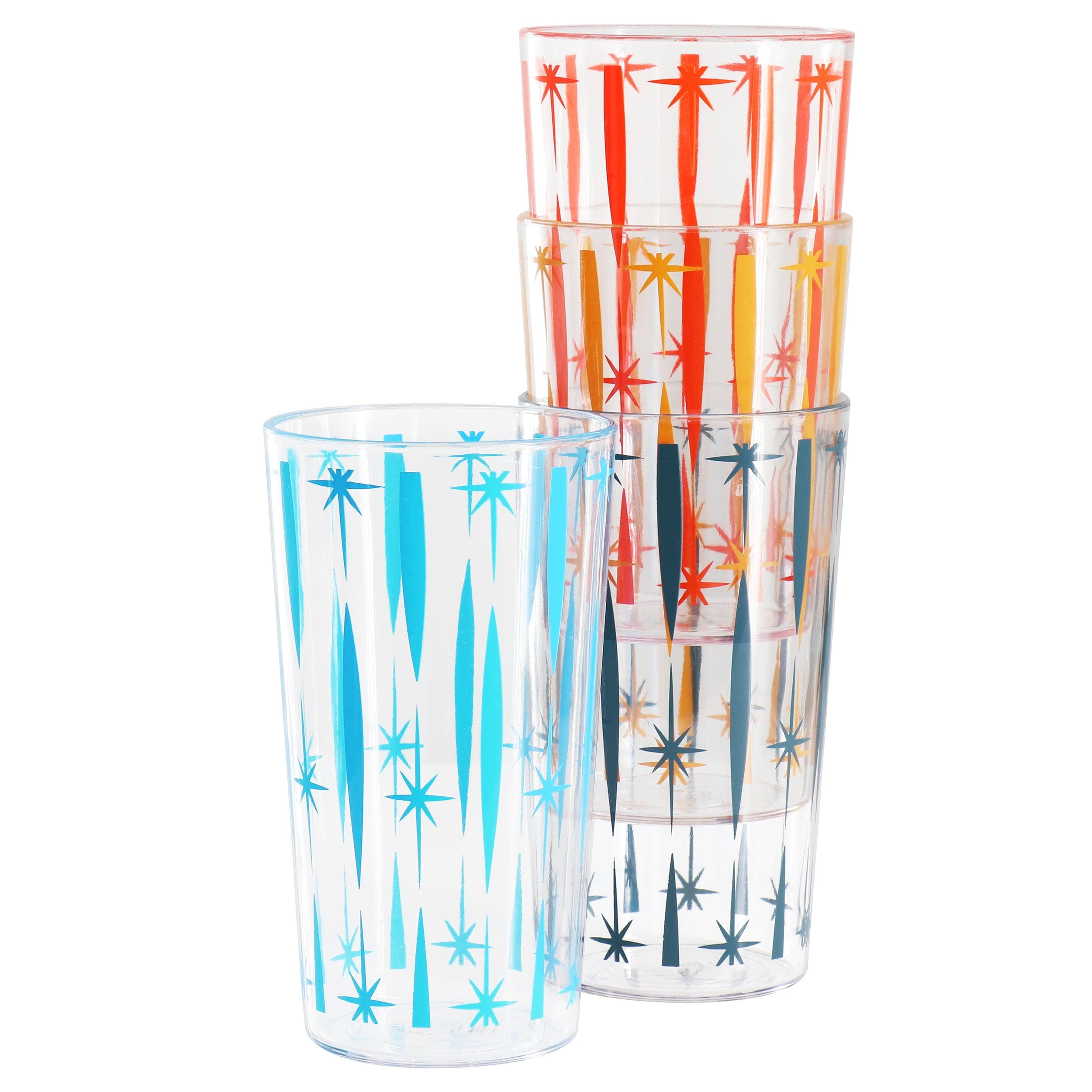 Wanda June Home Retro Renegade 4 Piece 22oz Plastic Tumbler Set in ...