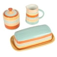 Wanda June Home Vintage Stripe Orange Stoneware Butter Dish, Sugar ...