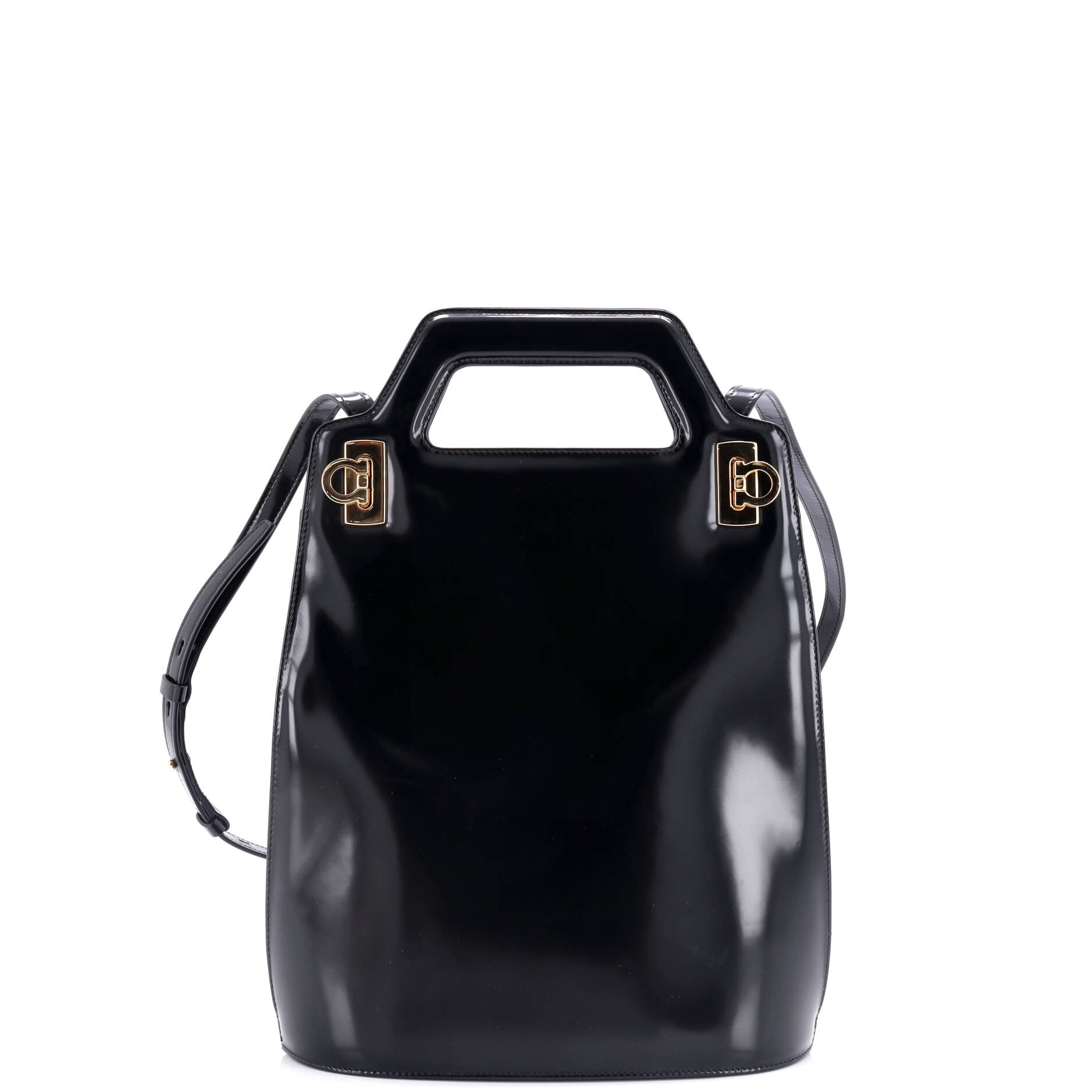 Pre-Owned Salvatore Ferragamo Wanda Top Handle Shoulder Bag Leather ...