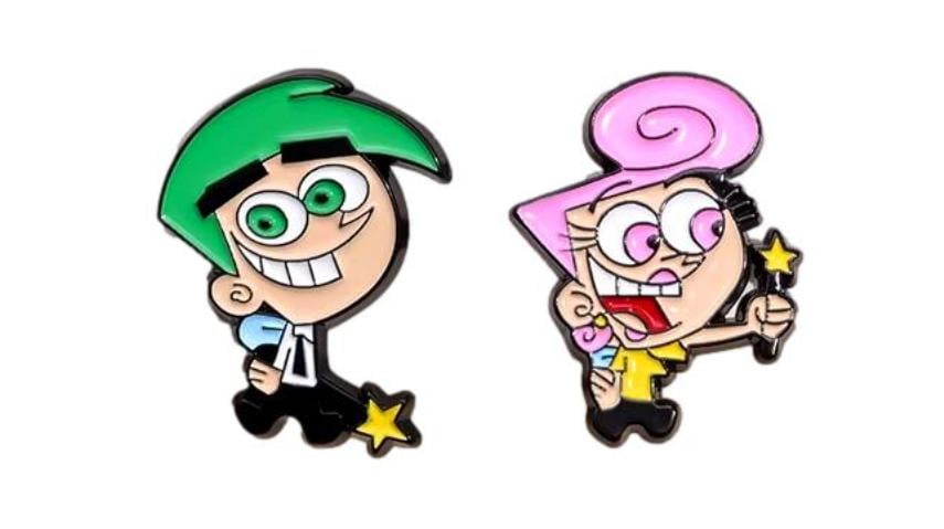 Wanda and Cosmo Cartoon Characters 1 in Tall Enamel Metal Pin Set of 2 ...