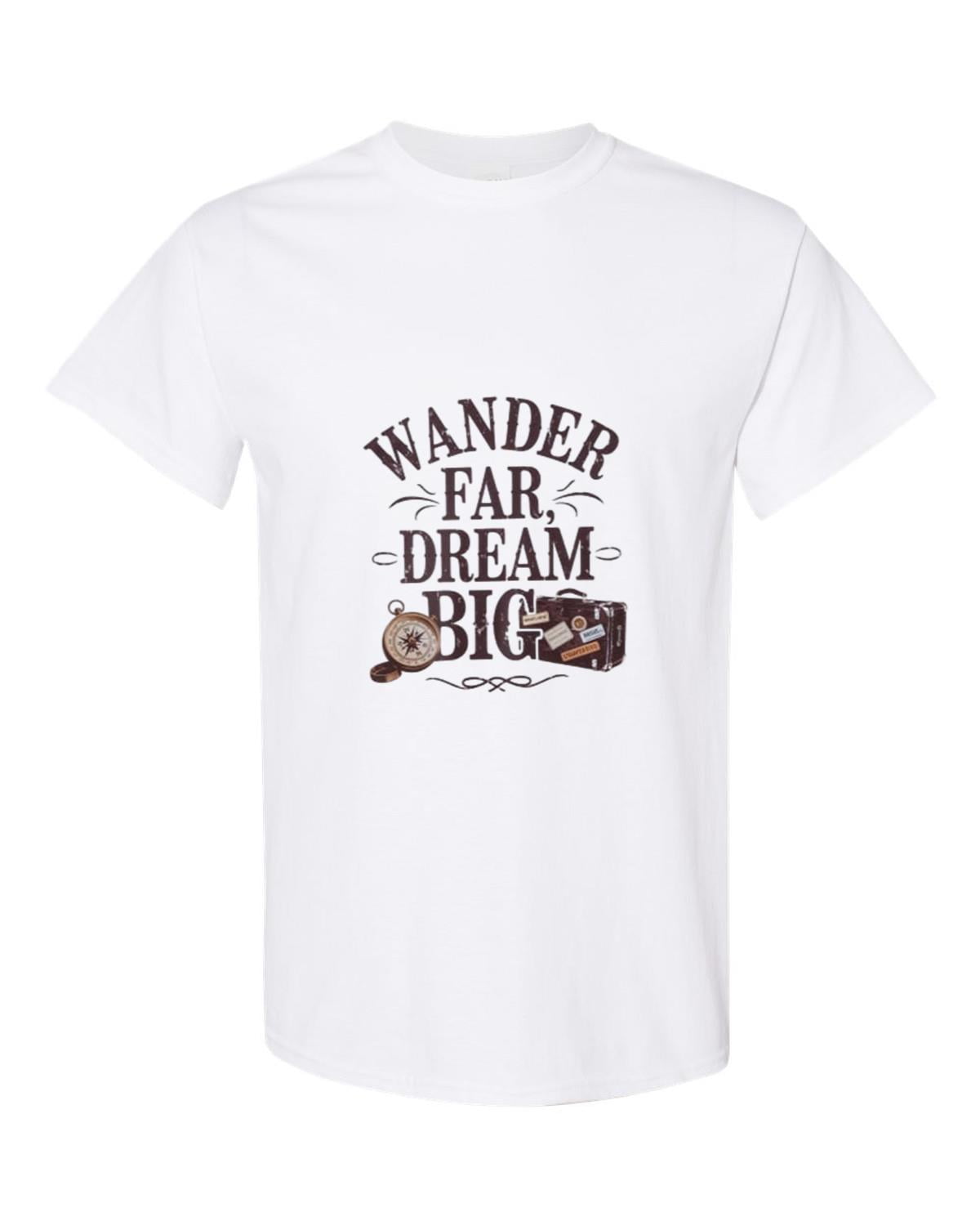 Wander Far Dream Big Vintage Adventure Travel Quote Graphic T-Shirt ...