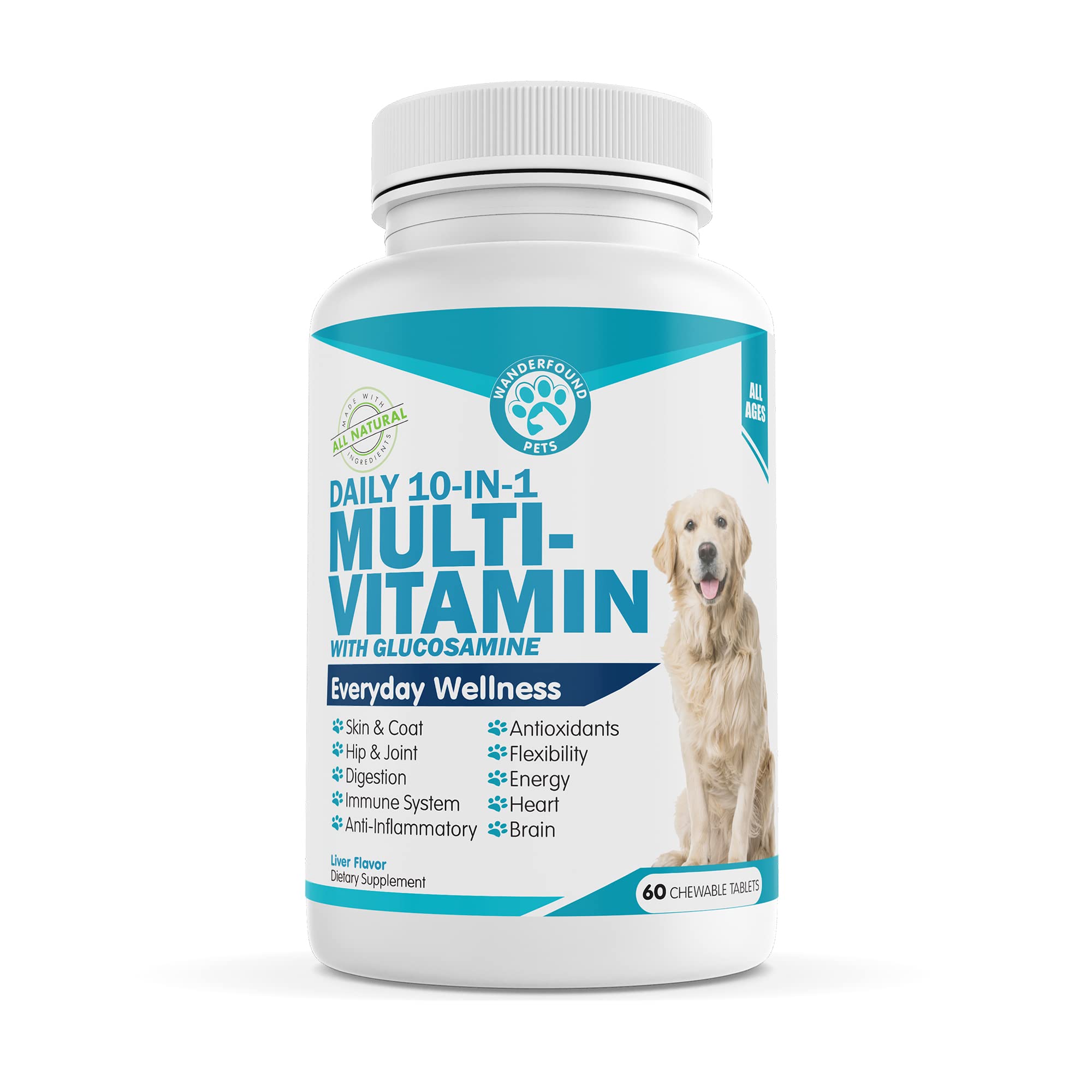 Wanderfound Pets 10-in-1 Dog Multivitamin, Chewable Dog Vitamins with ...