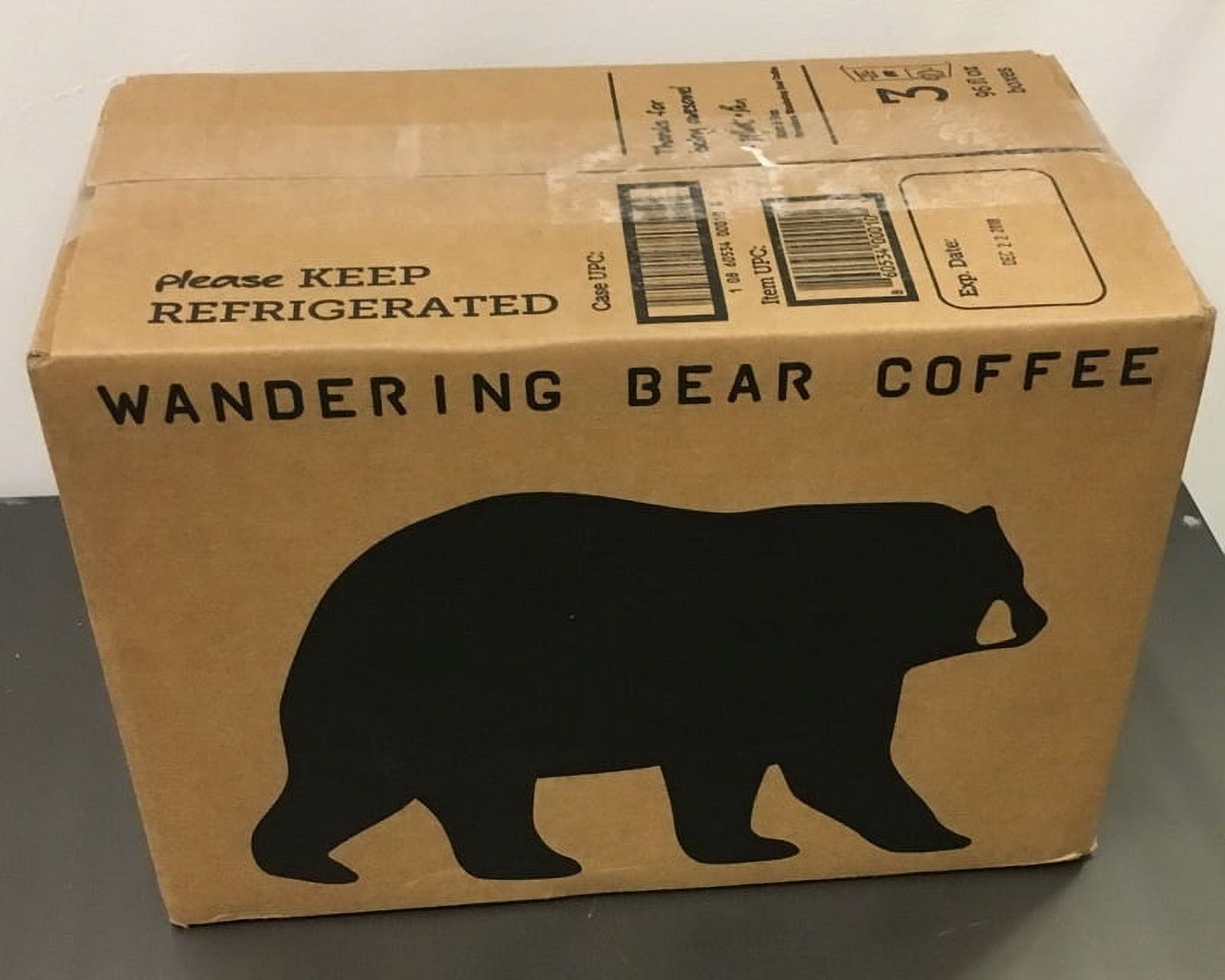 Wandering Bear Coffee Straight Black Organic Cold Brew Coffee, 96 Fluid ...