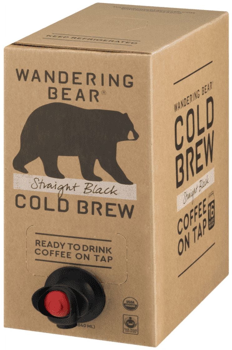 Wandering Bear Coffee Straight Black Organic Cold Brew Coffee, 96 Fluid ...