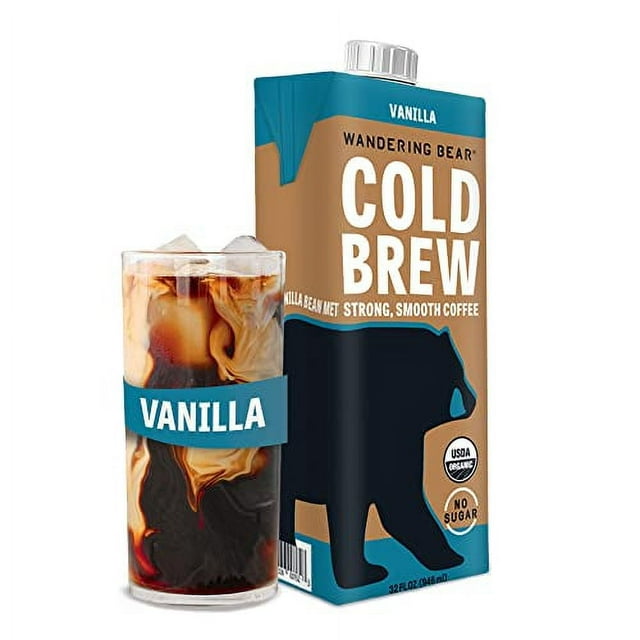 Wandering Bear Organic Vanilla Cold Brew Coffee, 32 fl oz, 1 pack - Extra Strong, Smooth ...