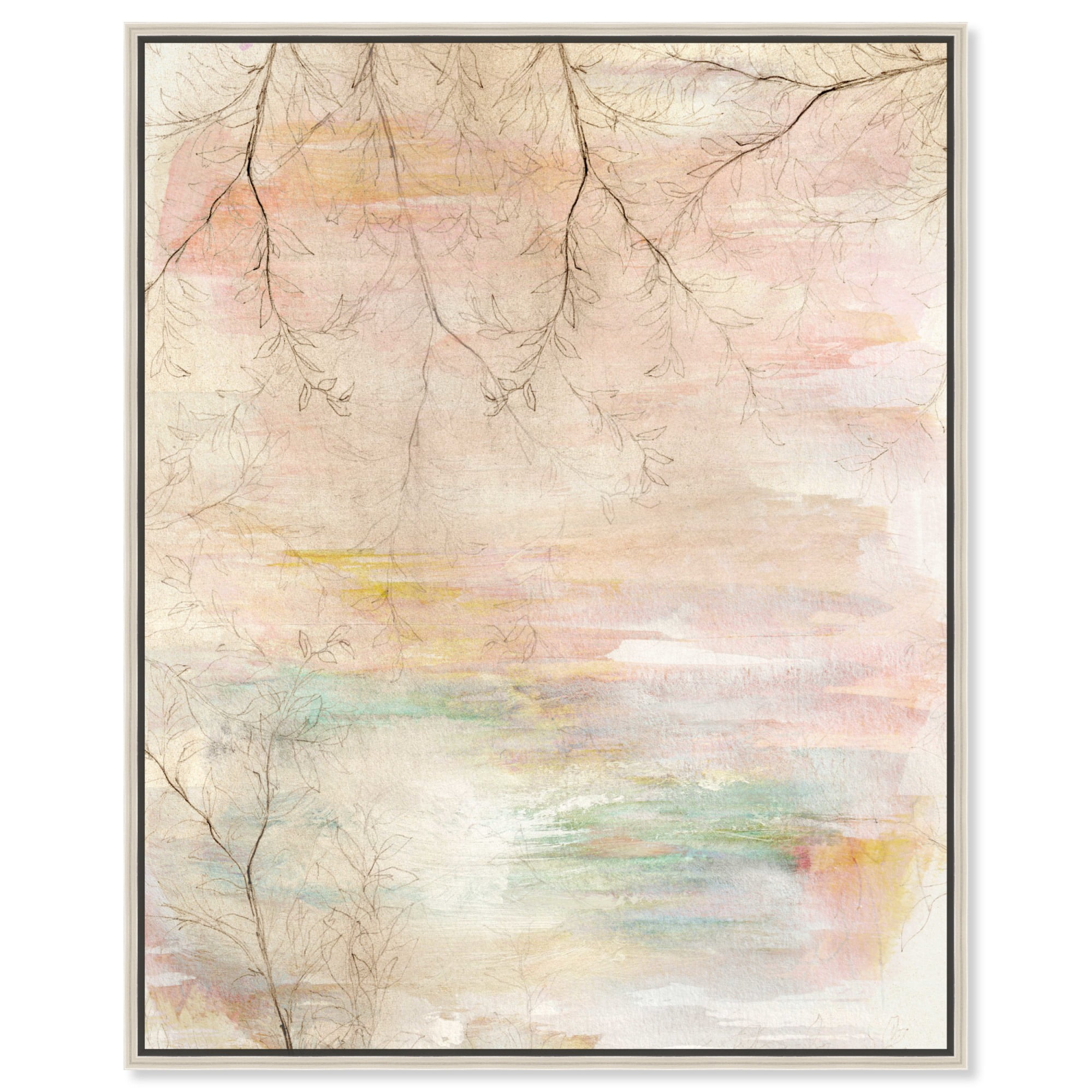 Wandering Canvas Modern Blue Abstract Wall Art by Art Remedy, Silver ...