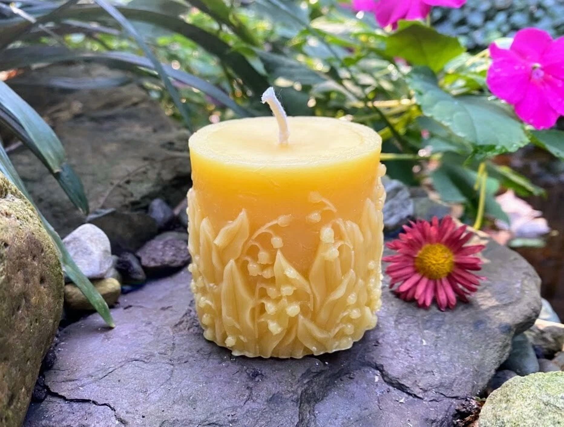 Wandering Lily Beeswax Pillar Candle, Bell Flower Bees Wax Pillars ...