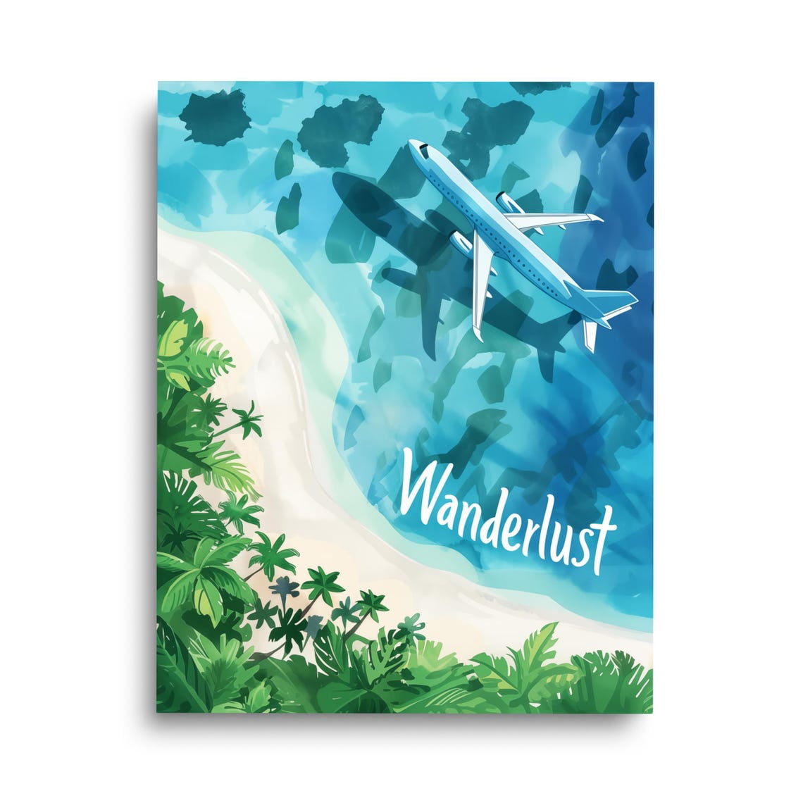 Wanderlust Airplane Print, Tropical Seascape Aerial Art, Jetsetter ...