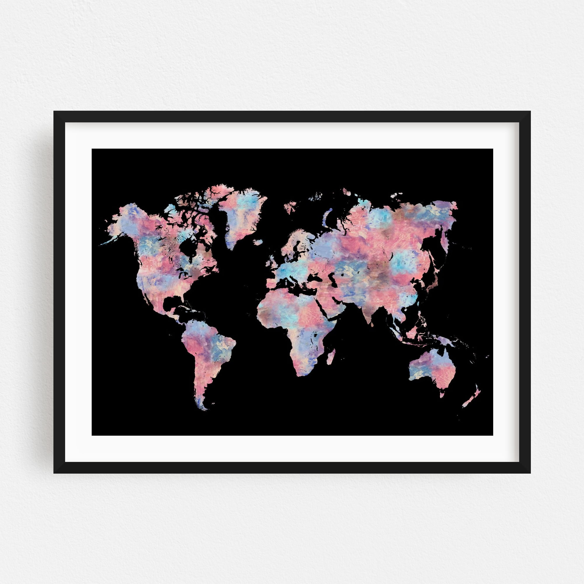 Wanderlust - Mixed Media Map Pastel Abstract Travel Poster Modern Art ...